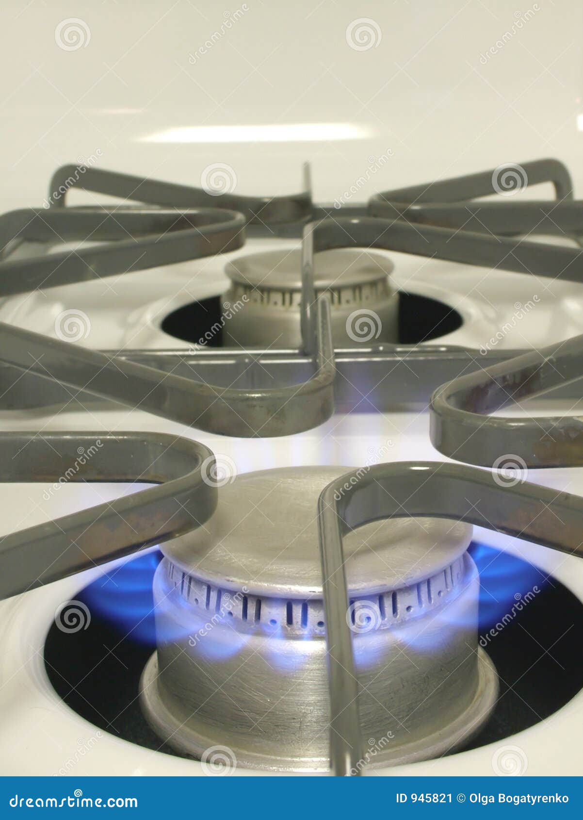 Lit Kitchen Burner stock image. Image of burner, fire, oven - 945821