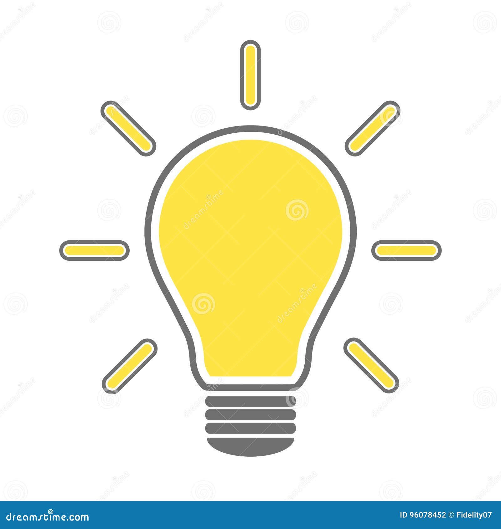 Lit Light Bulb Simple Vector Illustration Stock Vector - Illustration ...