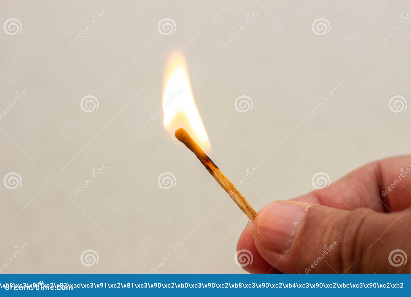 Lit Match In Hand. A Lit Match On A White Background. Lighted Match In ...