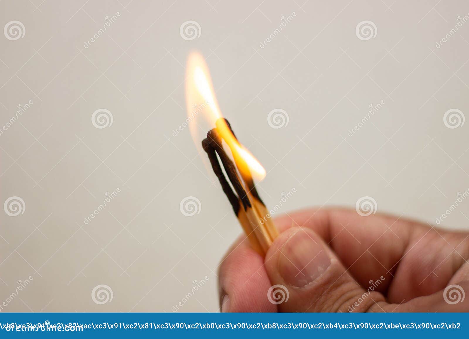 Lit Match In Hand. A Lit Match On A White Background. Lighted Match In ...