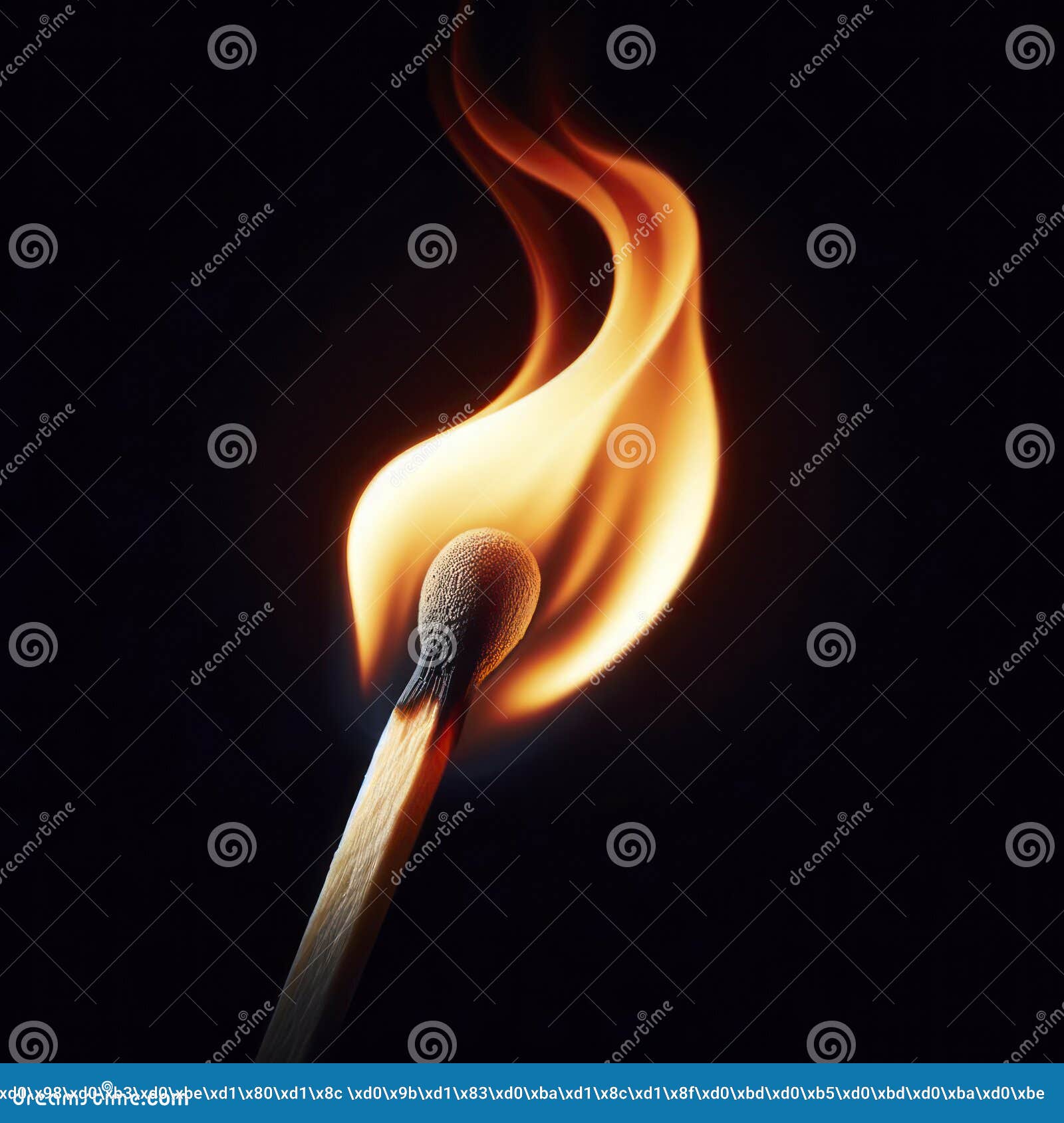 A Lit Matchstick Creating a Flame Black Background Close Up. Ai ...