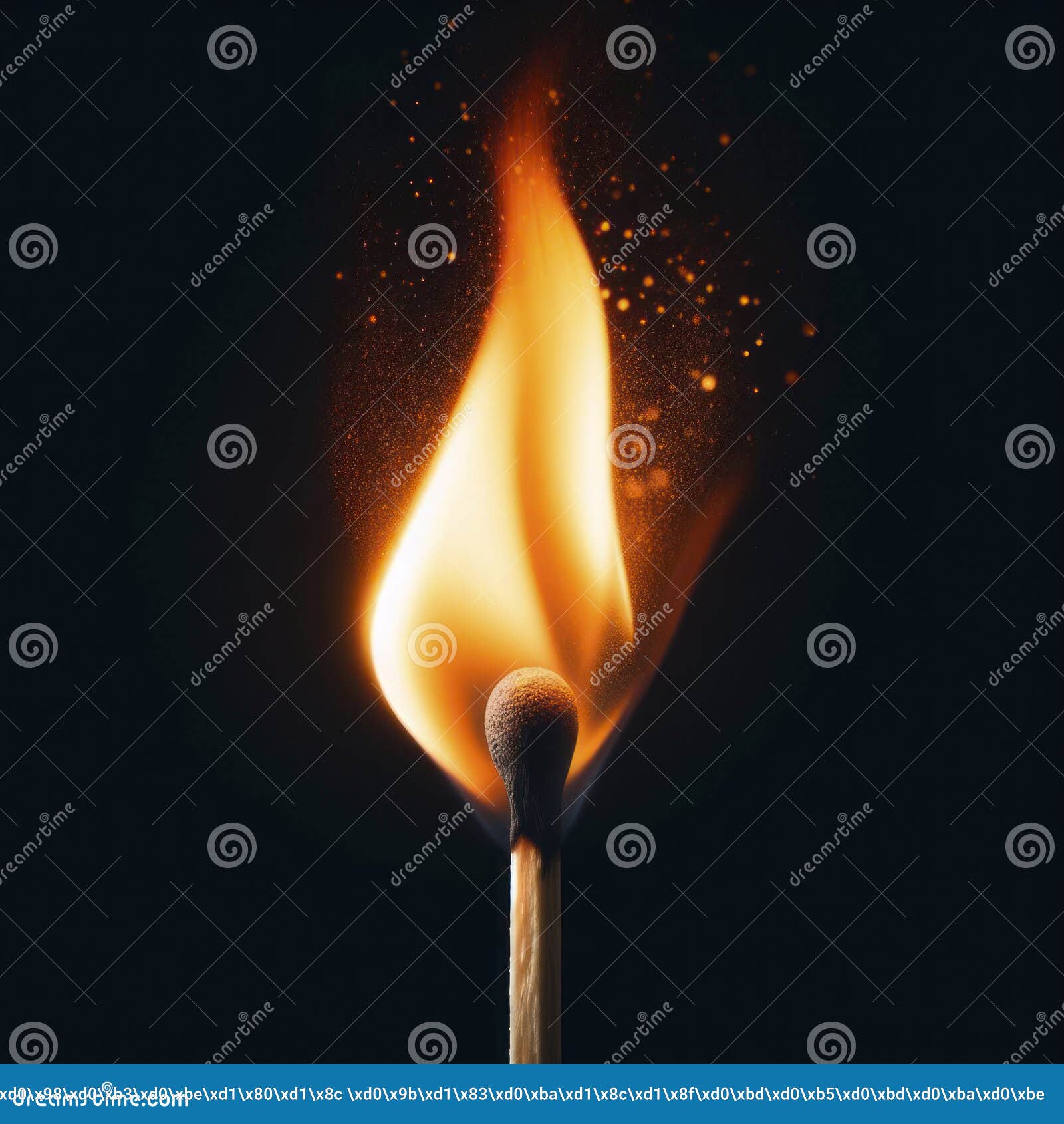 A Lit Matchstick Creating a Flame Black Background Close Up. Ai ...
