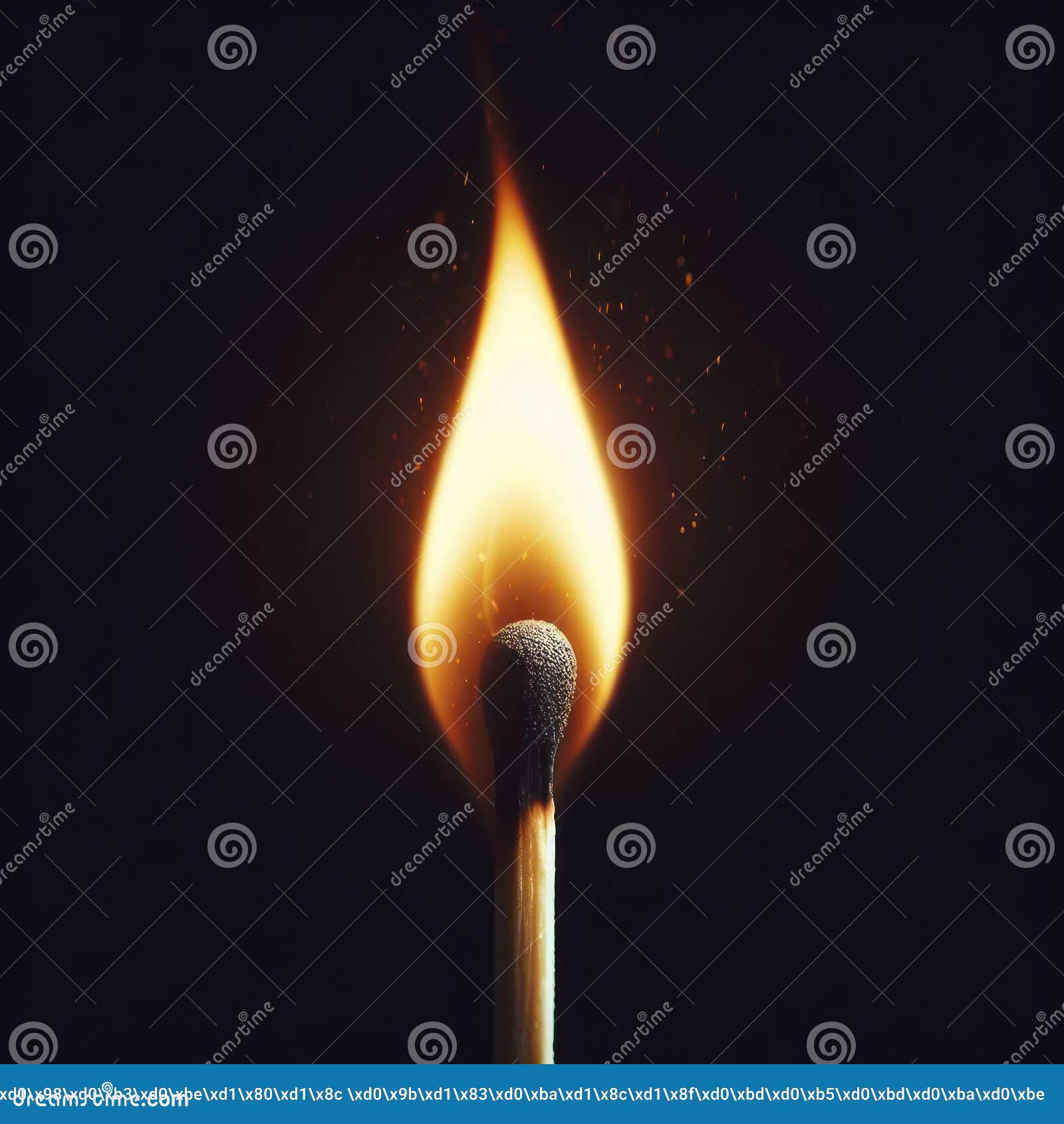 A Lit Matchstick Creating a Flame Black Background Close Up. Ai ...