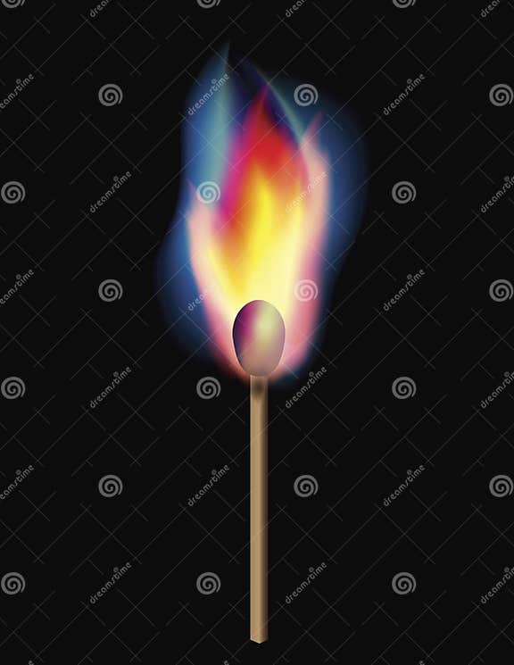 Lit Matchstick Illustration Stock Vector - Illustration of idea ...