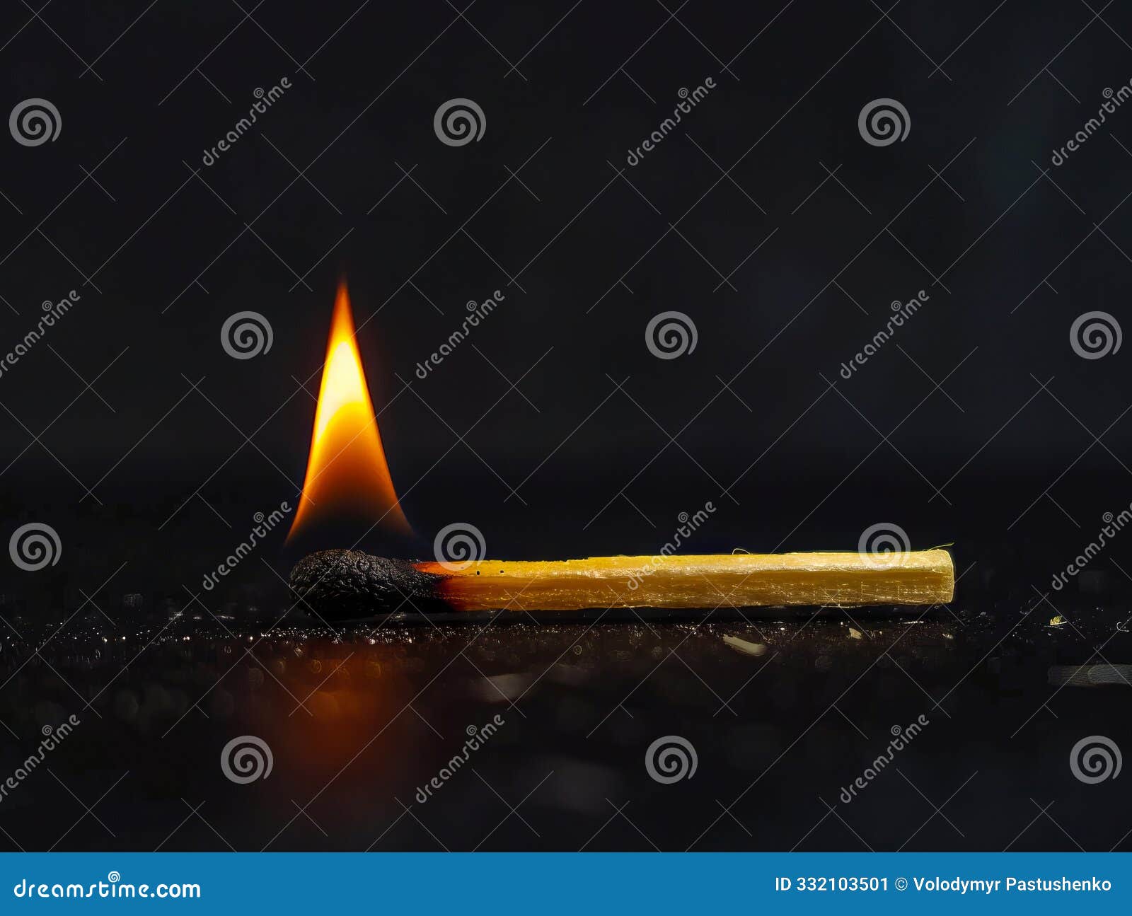 A Lit Matchstick Sitting on Top of a Table Stock Image - Image of match ...