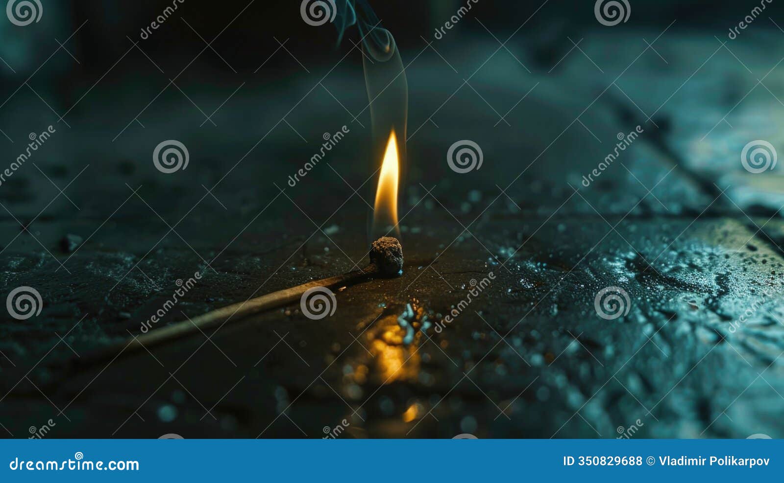 A Lit Matchstick Sitting on a Wet Surface. Suitable for Fire Safety ...