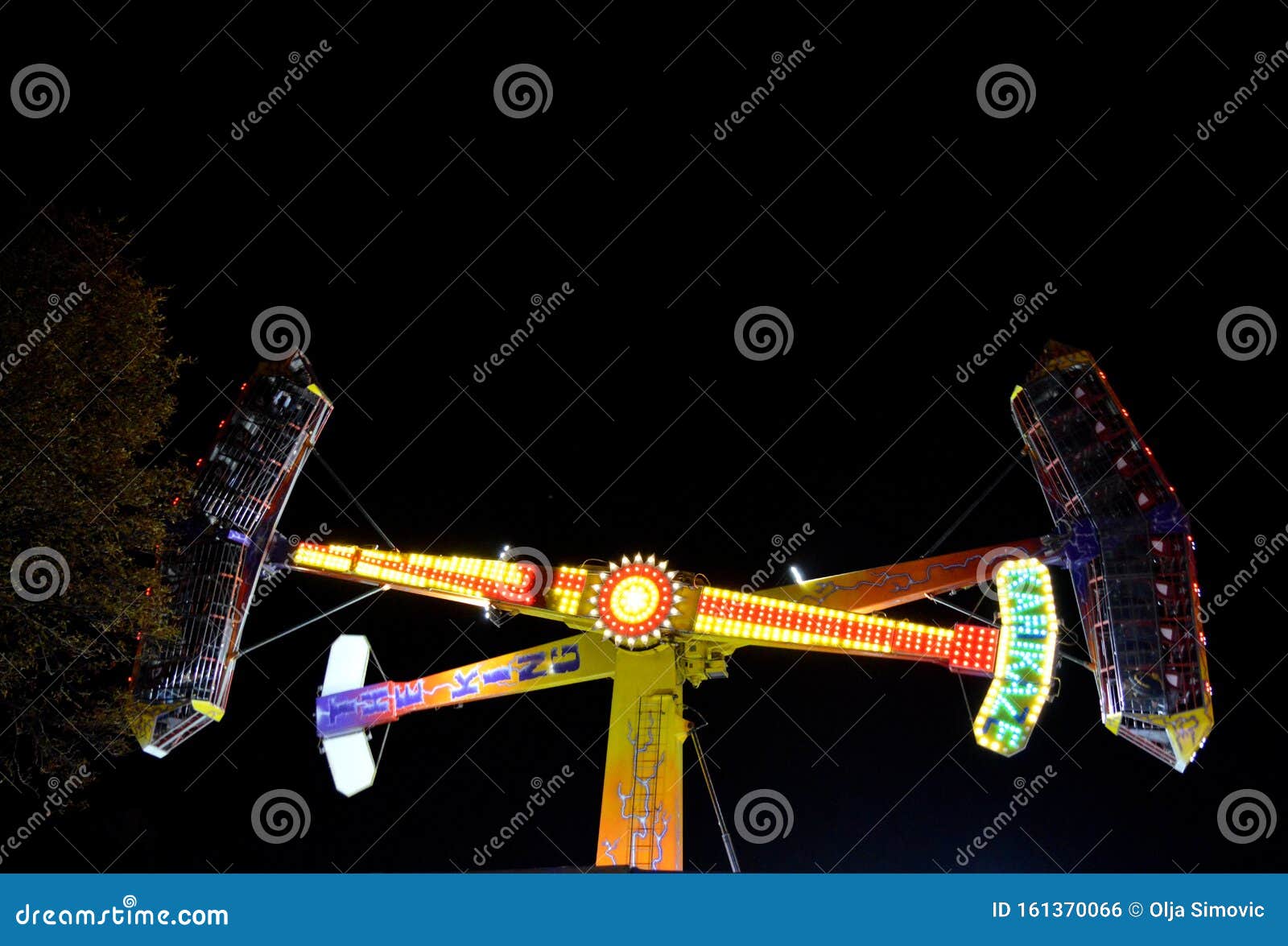 Roundabout at Night at the Fair Editorial Photo - Image of fair, dark ...