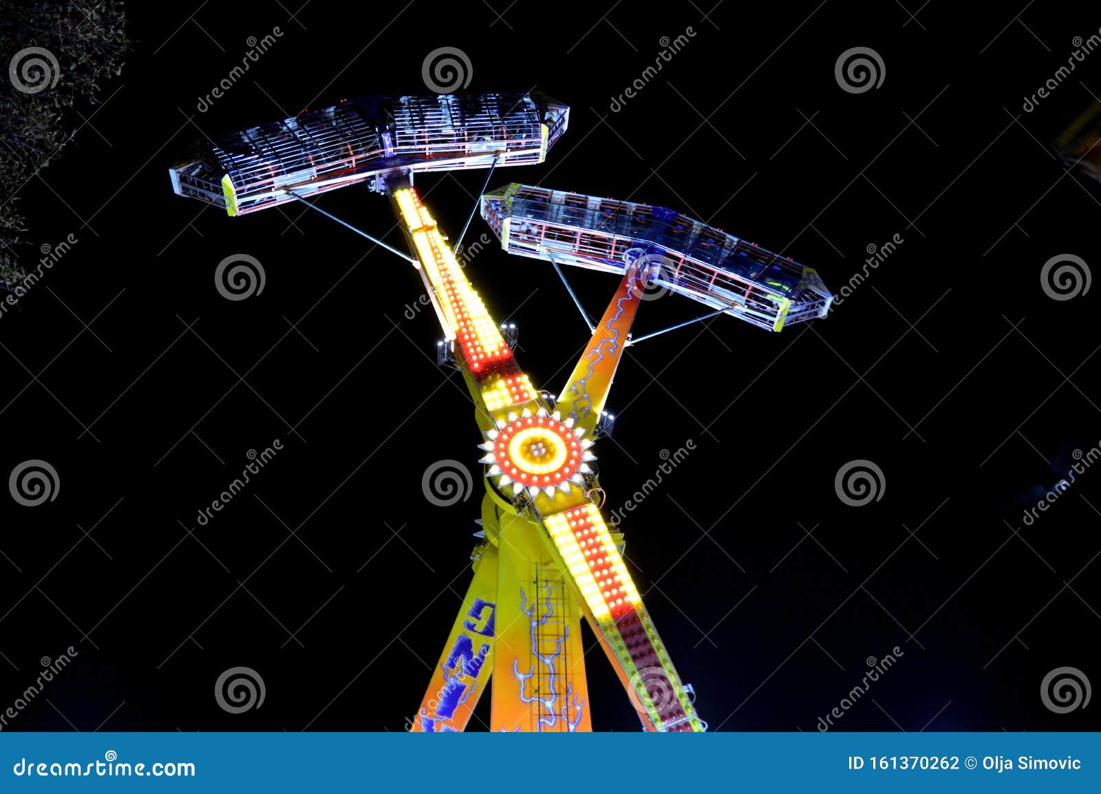 Roundabout at Night at the Fair Editorial Photography - Image of fair ...
