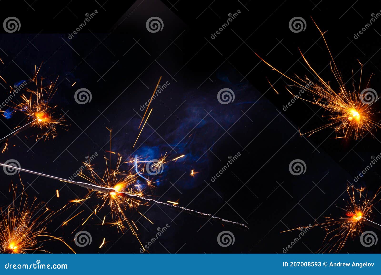 A Lit Sparkler Showing Bright Sparks Closeup View Stock Image - Image ...