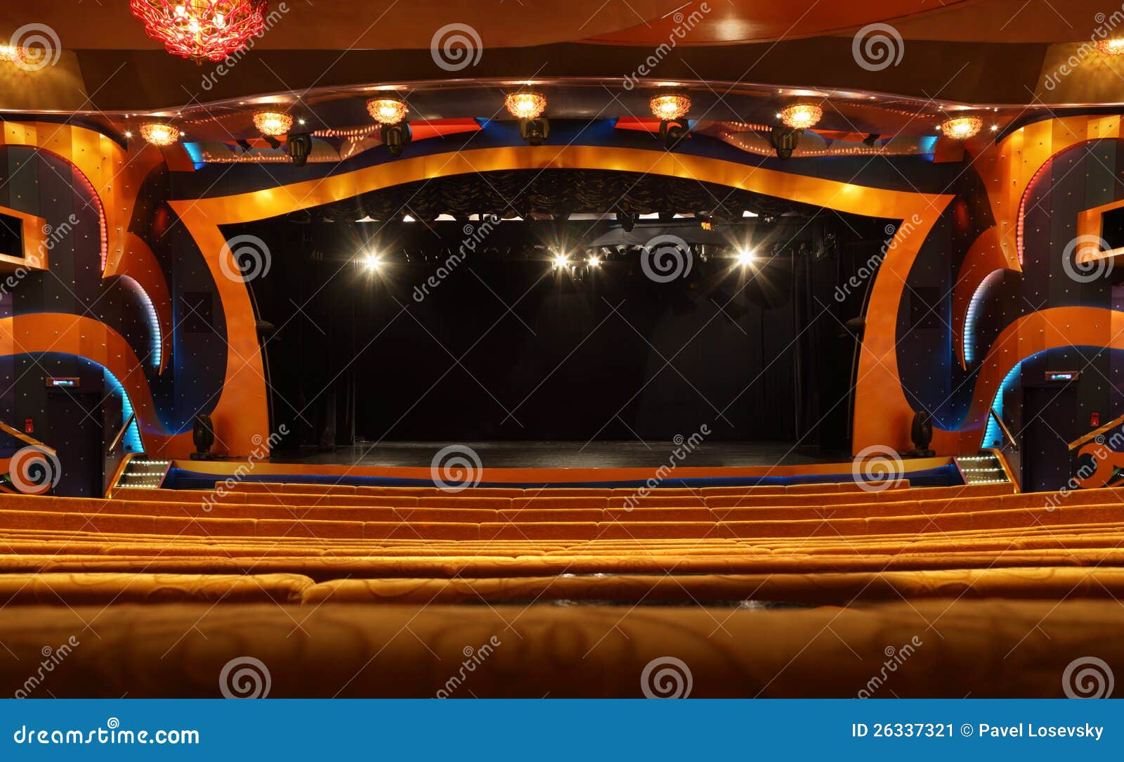 Lit Stage in Theater at Liner Costa Luminosa Editorial Photo - Image of ...