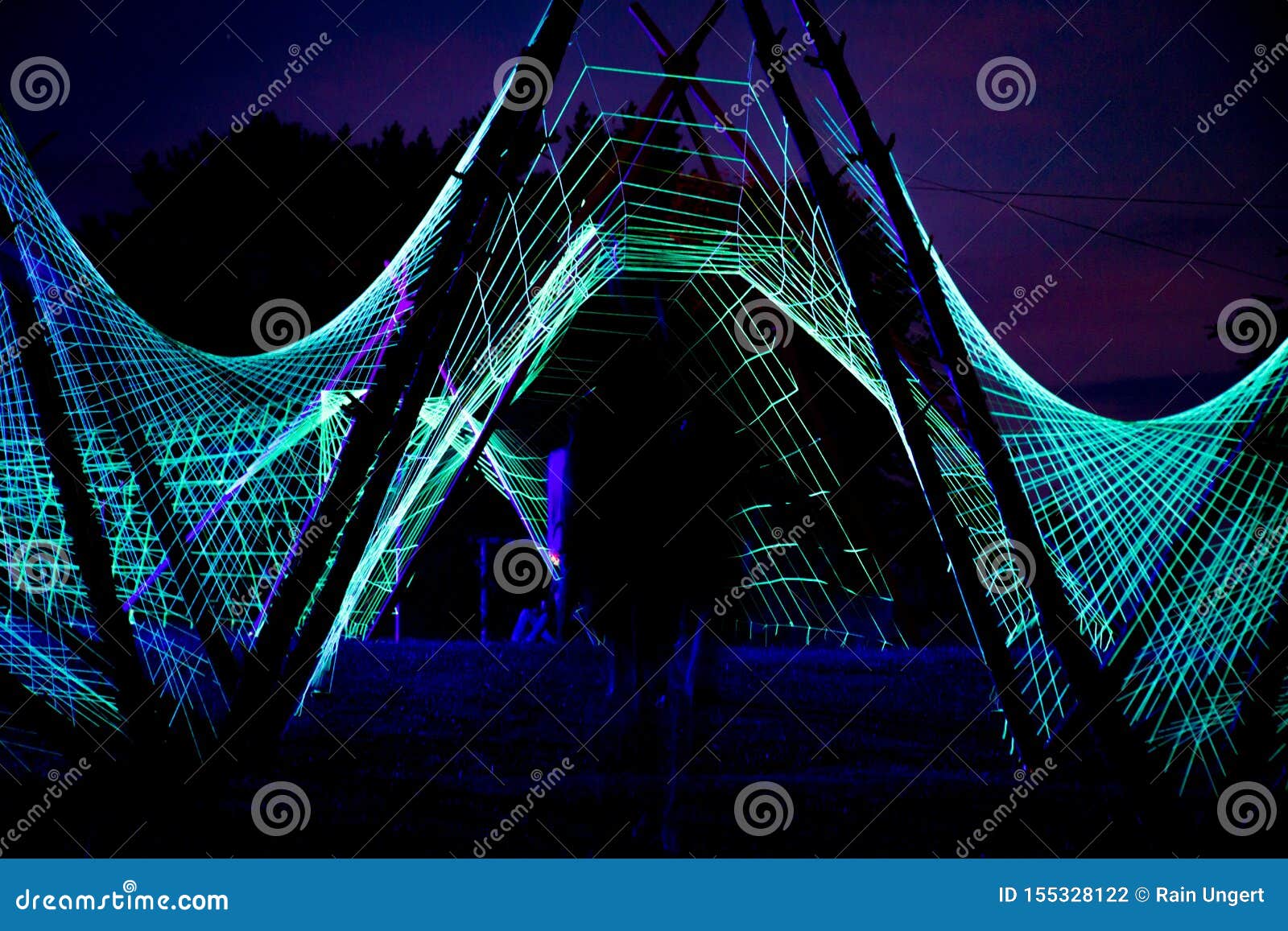Lit up neon led pathway stock photo. Image of glowing - 155328122