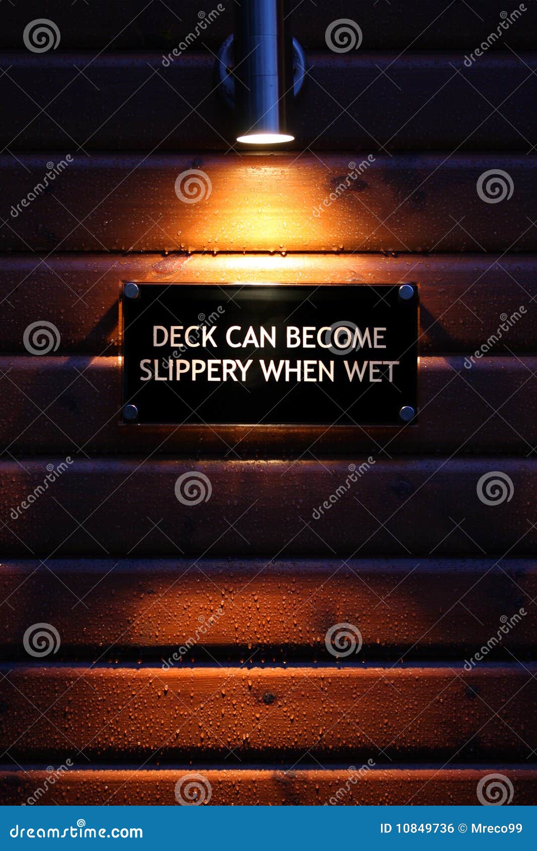 Lit Warning Sign on Wet Wood Stock Photo - Image of danger, drops: 10849736