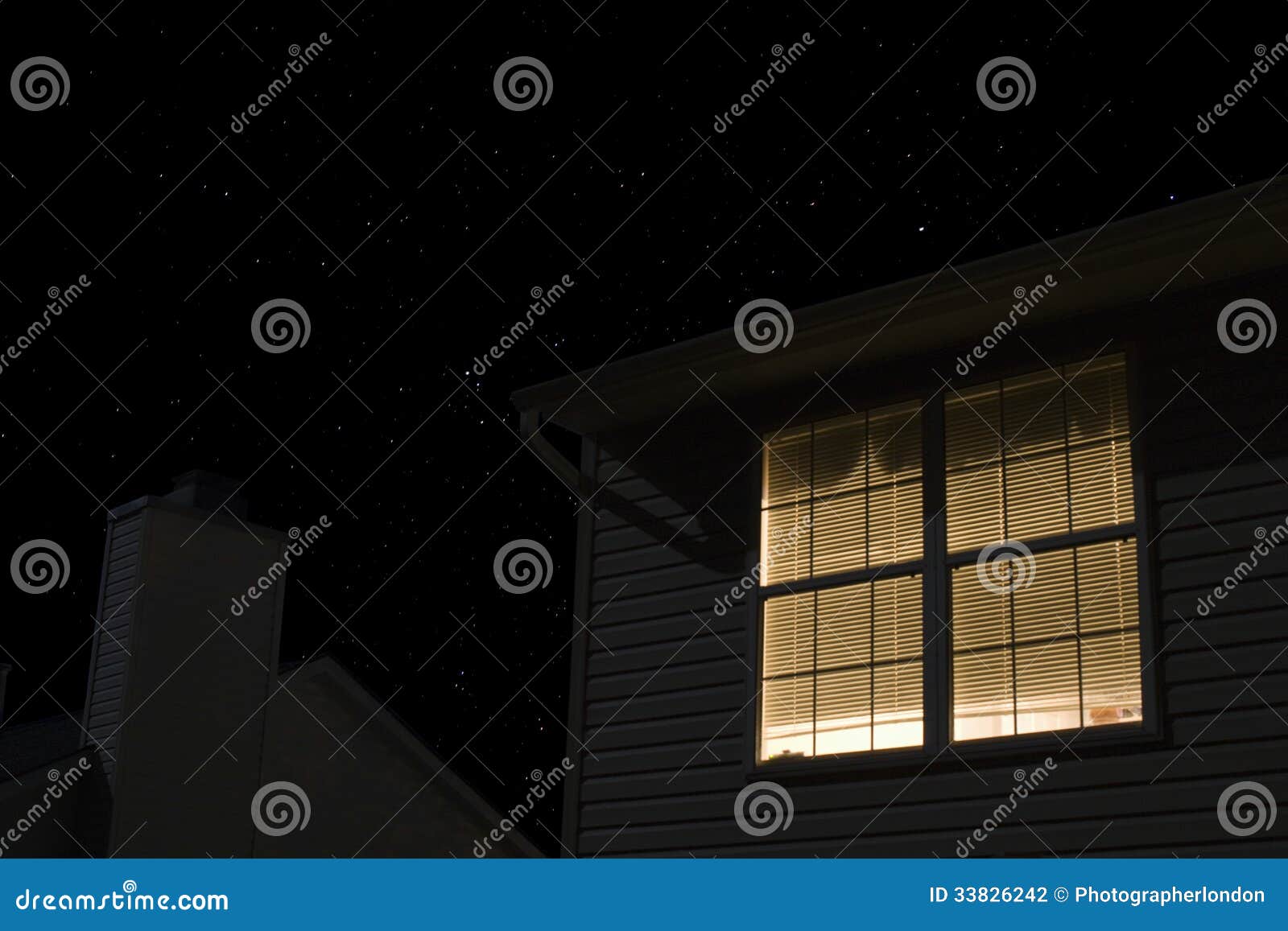 Lit Window of Building Exterior Stock Photo - Image of cosy, haunting ...
