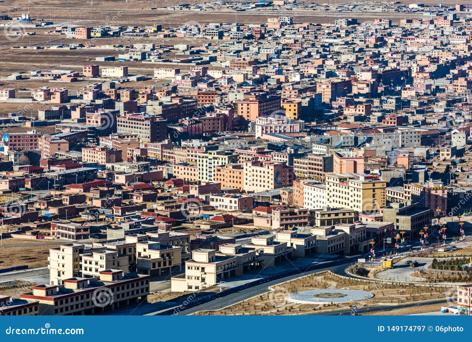 Litang Town in Sichuan of China Stock Image - Image of grassland ...
