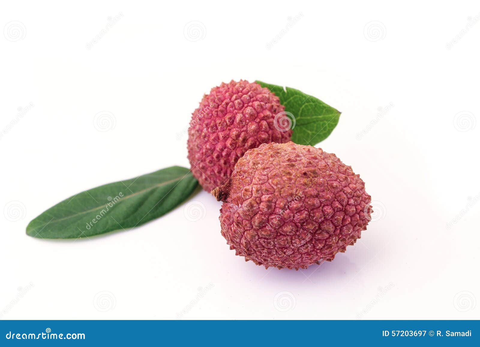 Litchees on a White Background Stock Image - Image of leaf, dessert ...