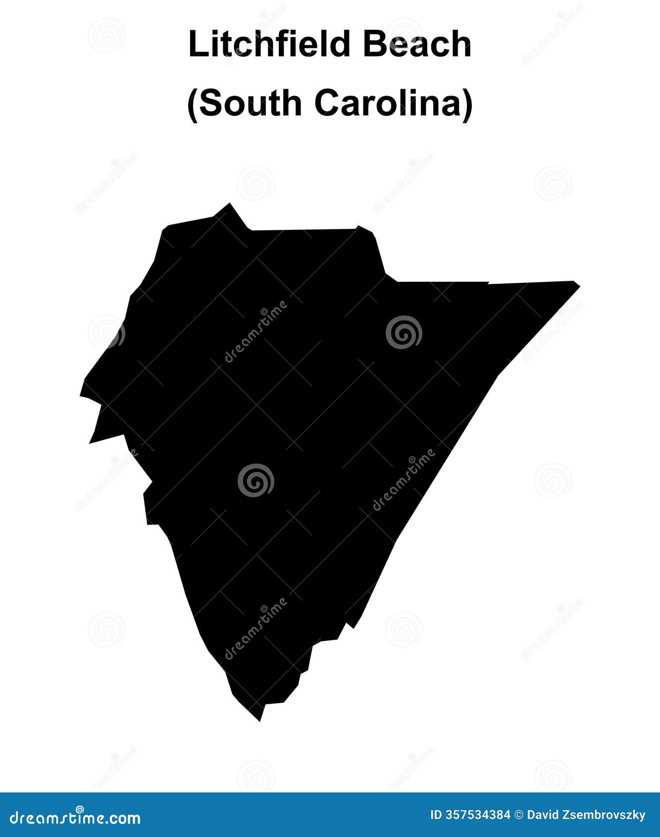 Litchfield Beach Outline Map Stock Illustration - Illustration of icon ...