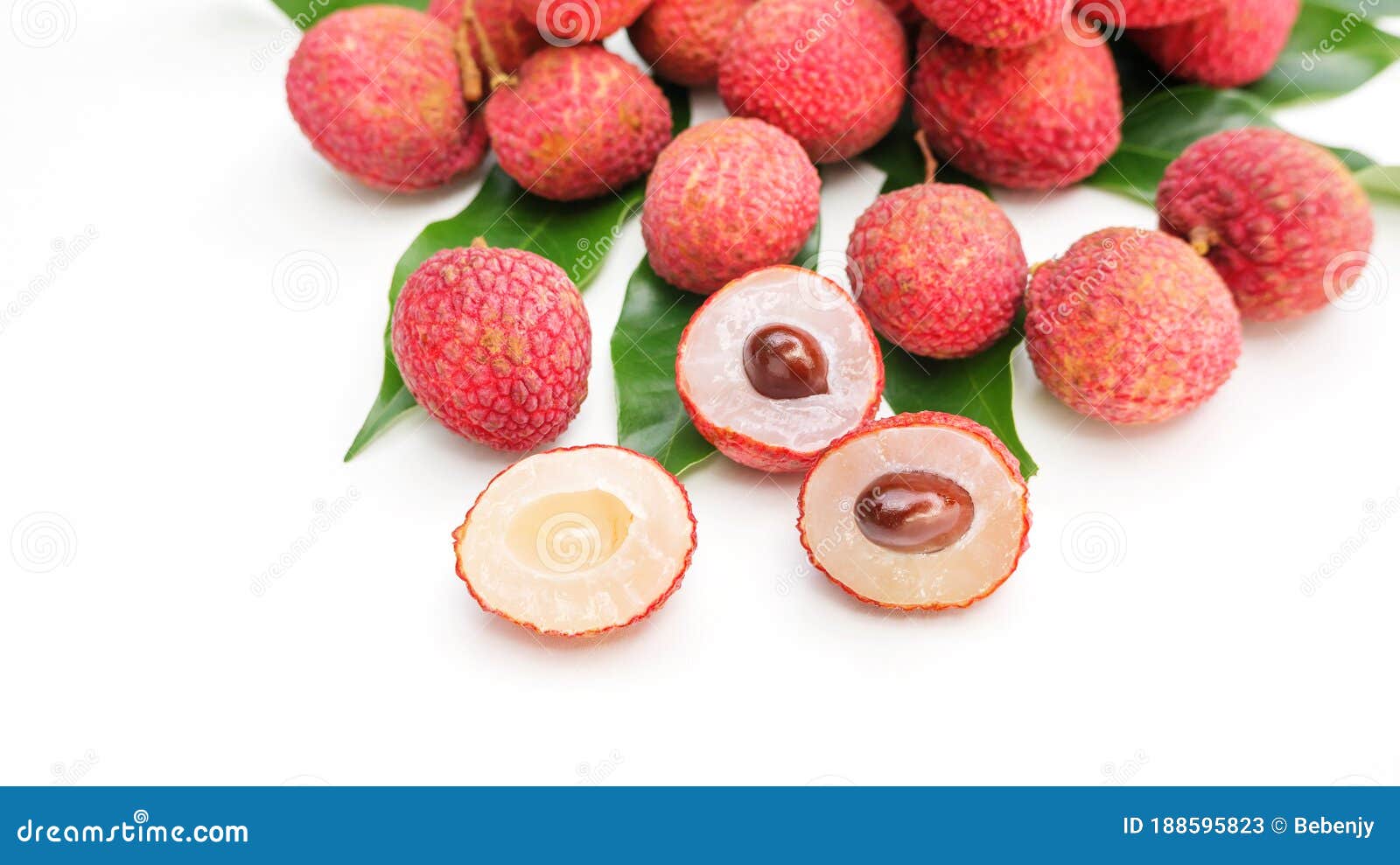 Litchi on a White Background Stock Image - Image of leechee, lichi ...