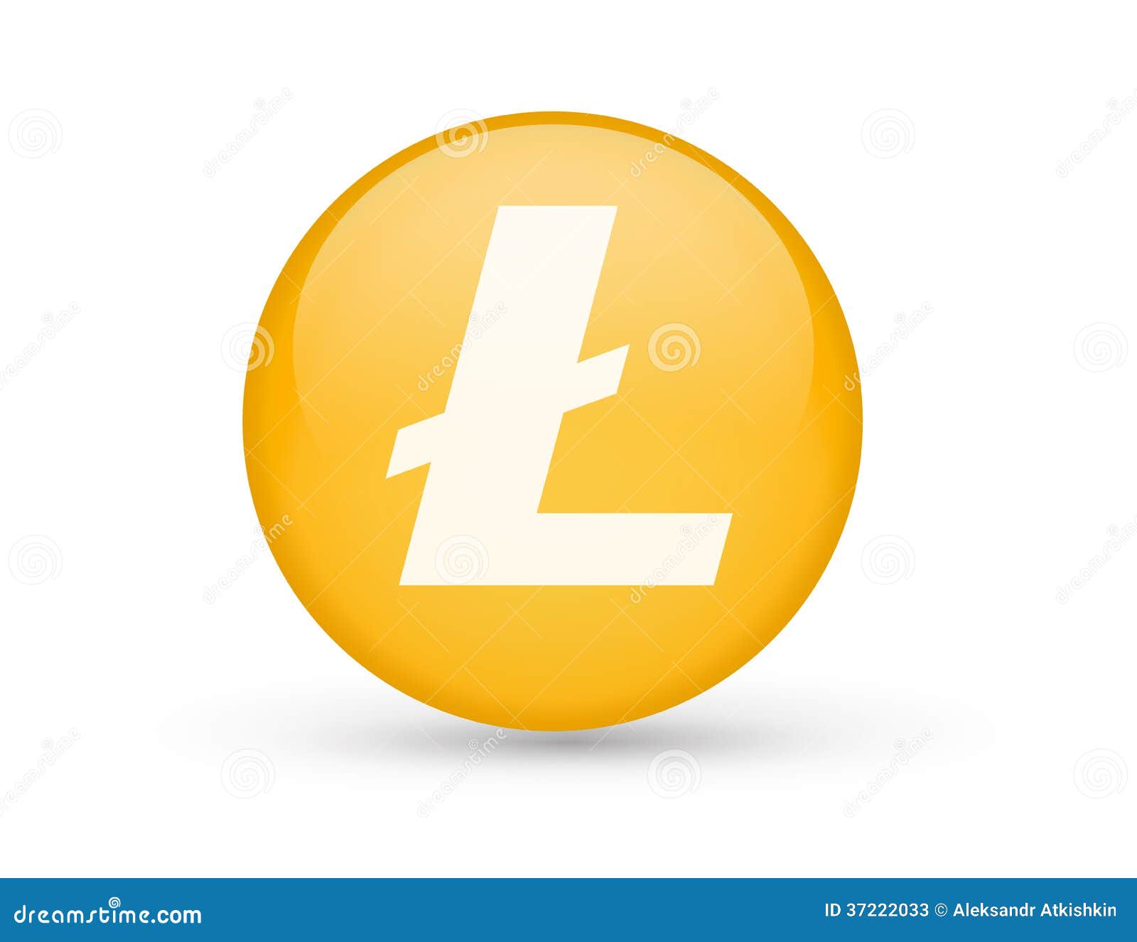 Litecoin button symbol stock illustration. Illustration of digital ...