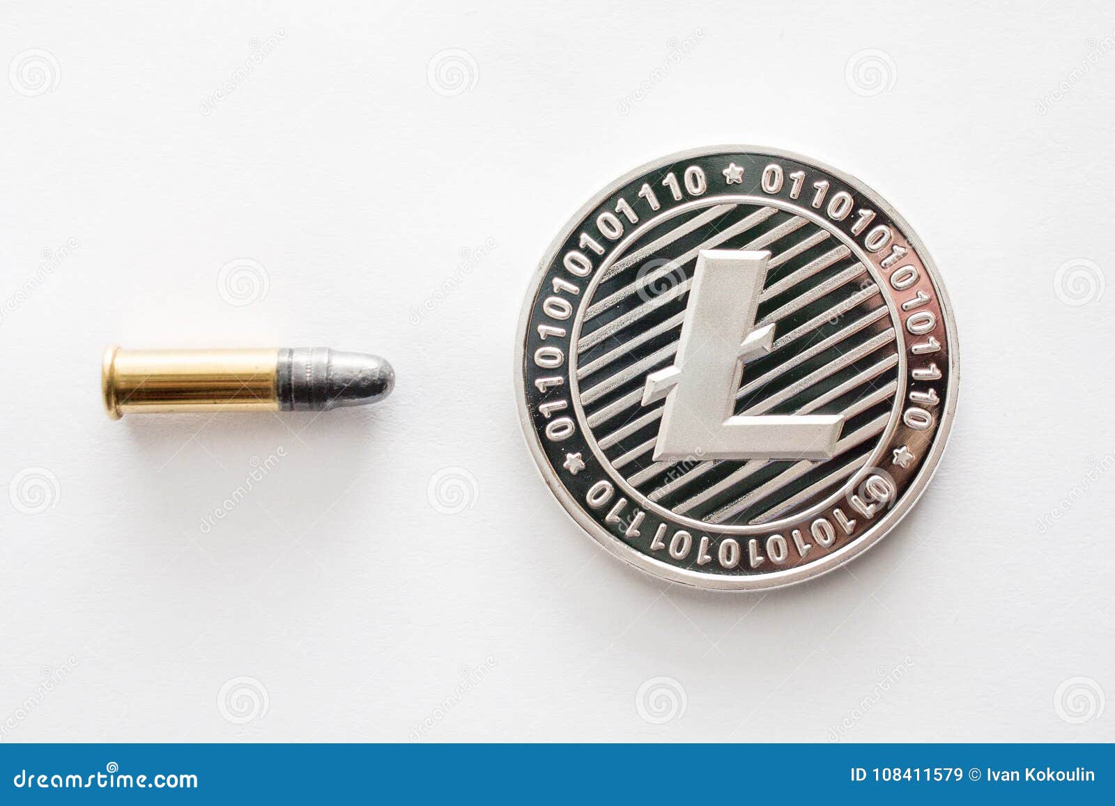 Litecoin Coin with a Bullet Stock Image - Image of exchange, shopping ...