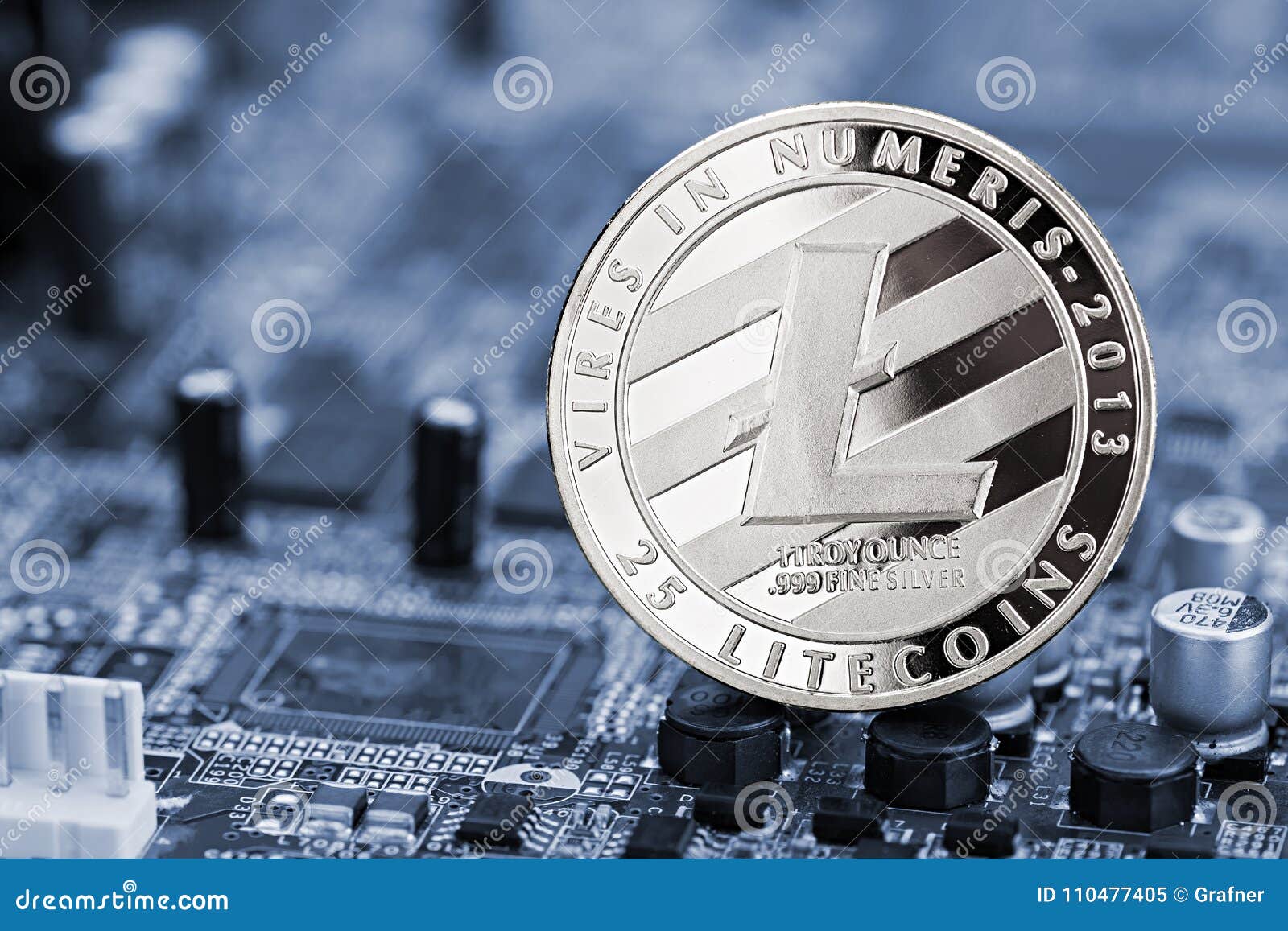 Litecoin Crypto Currency Computer Mining Concept Stock Image - Image of ...