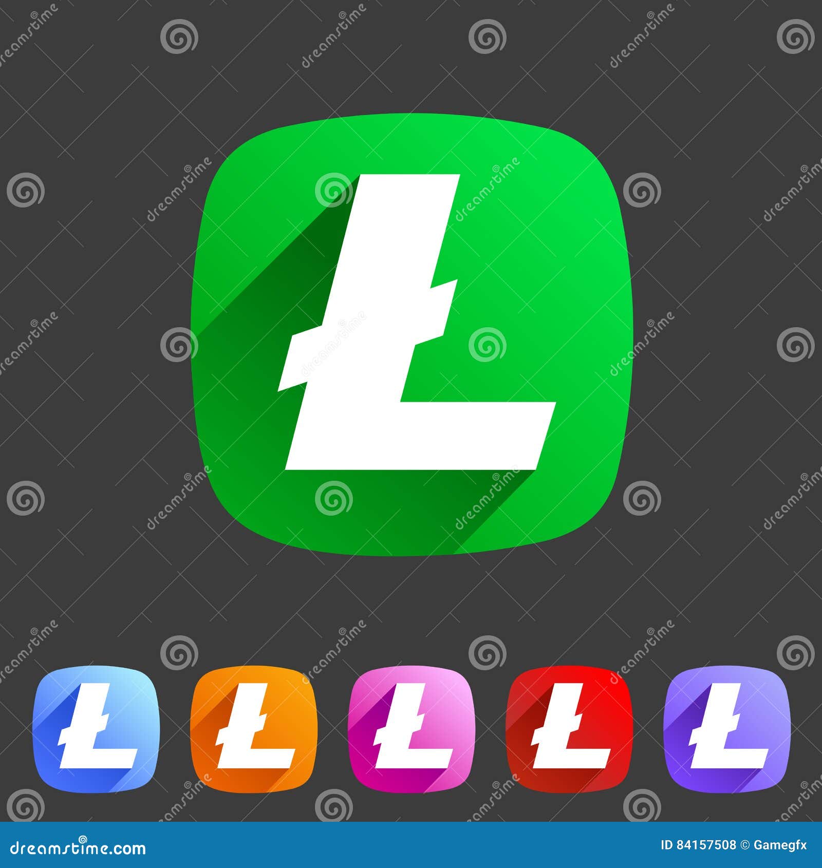 Litecoin Cryptocurrency Icon Flat Web Sign Symbol Logo Label Stock ...