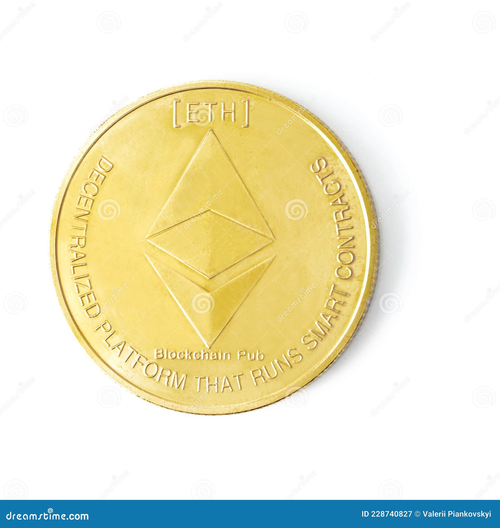 Litecoin Cryptocurrency Logo on White Isolated Background, Gold Coin ...