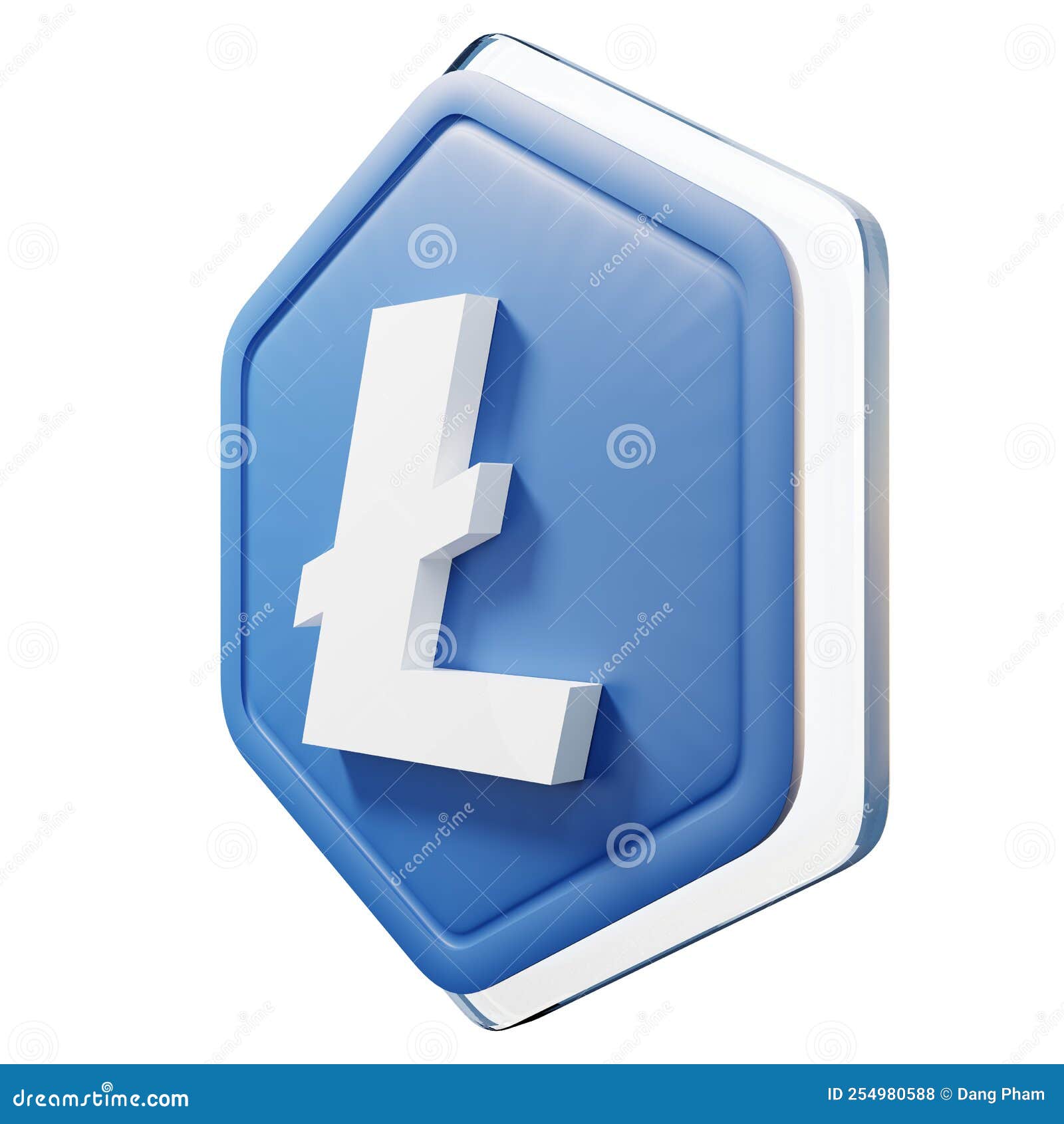 Litecoin (LTC) Badge Right View Stock Illustration - Illustration of ...