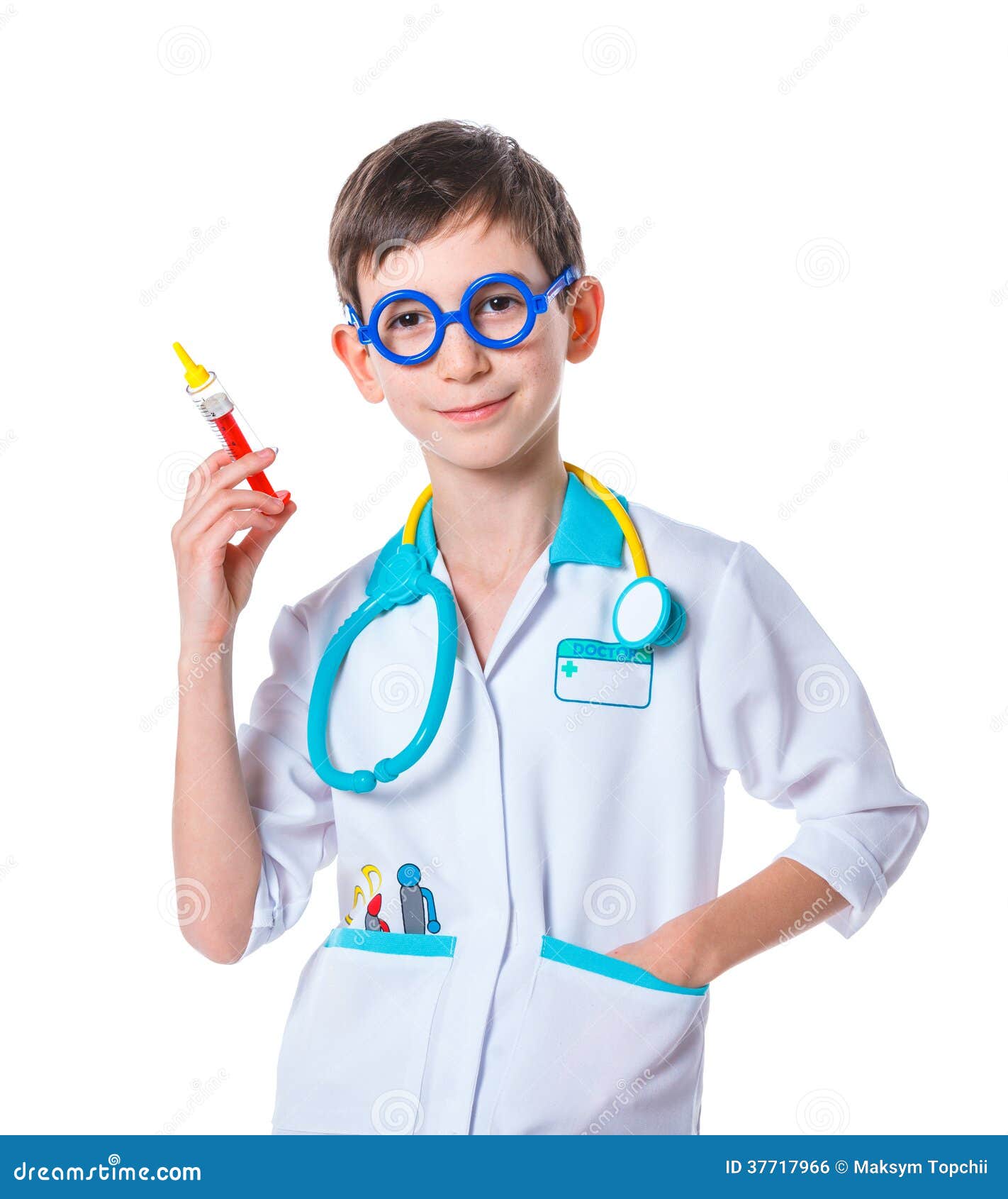 Liten doktor. arkivfoto. Bild av kläder, gladlynt, pediatriskt - 37717966