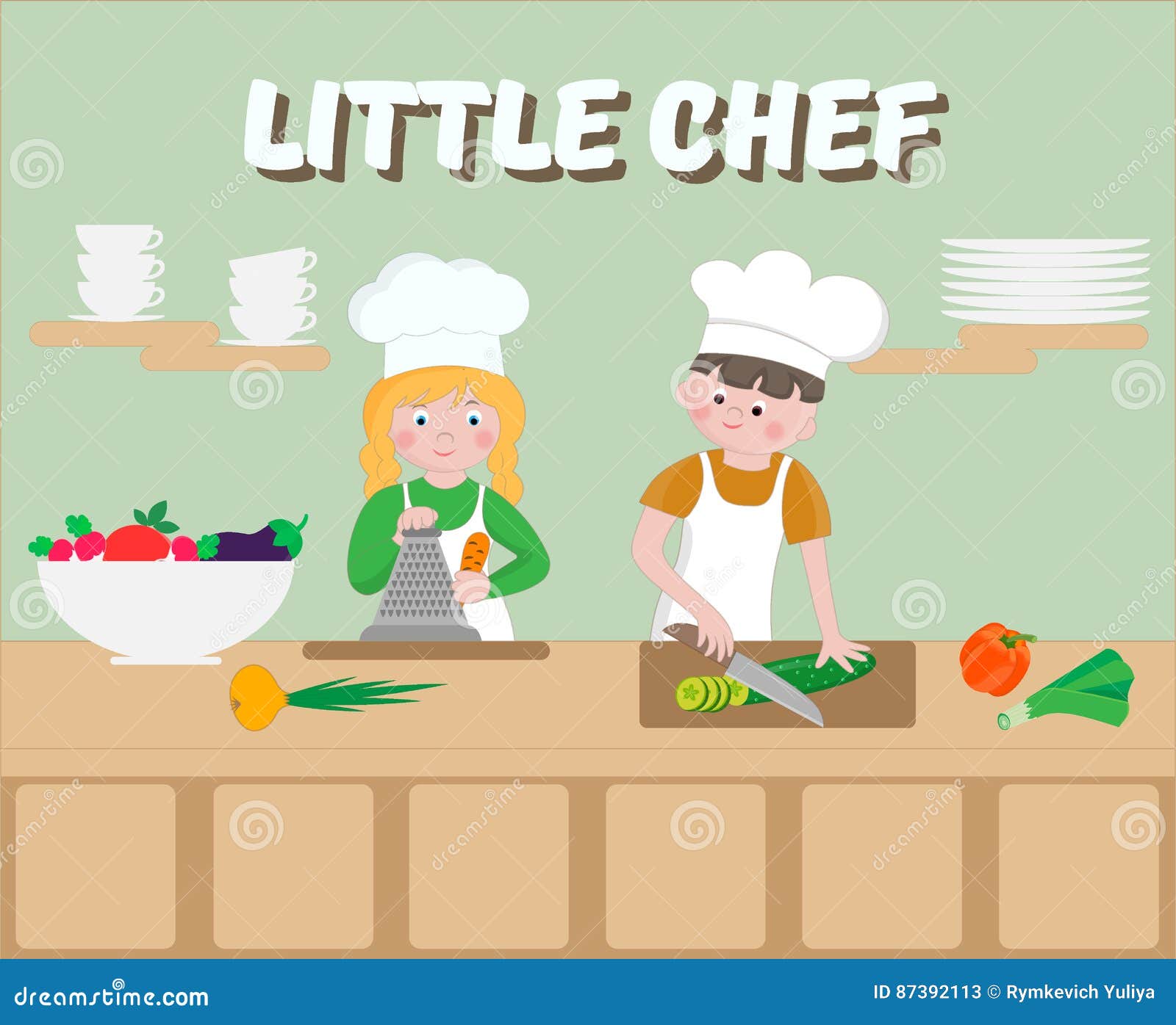 Liten KockPoster Children Kock Vektor Illustrationer - Illustration av ...