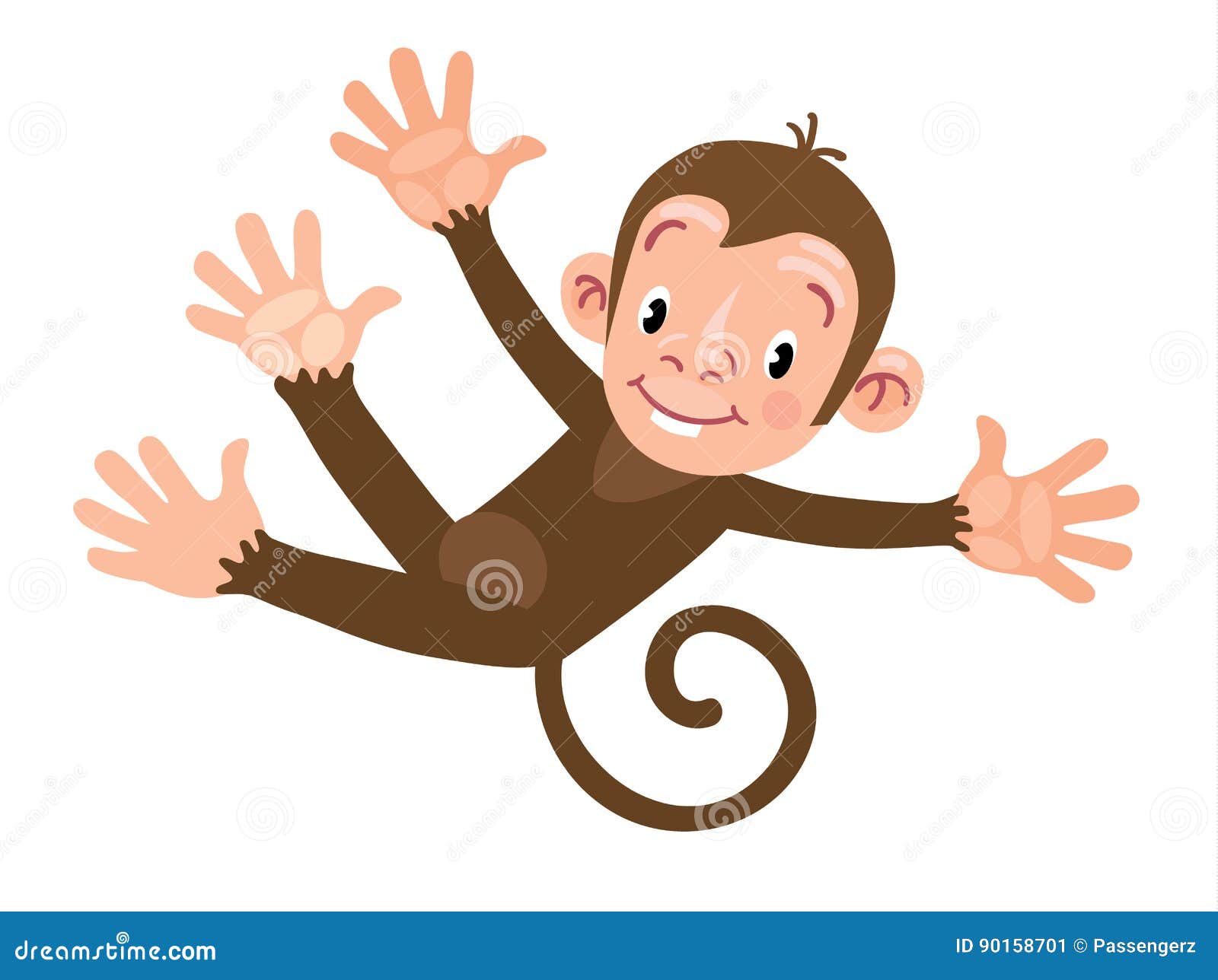 Liten rolig apa vektor illustrationer. Illustration av unge - 90158701