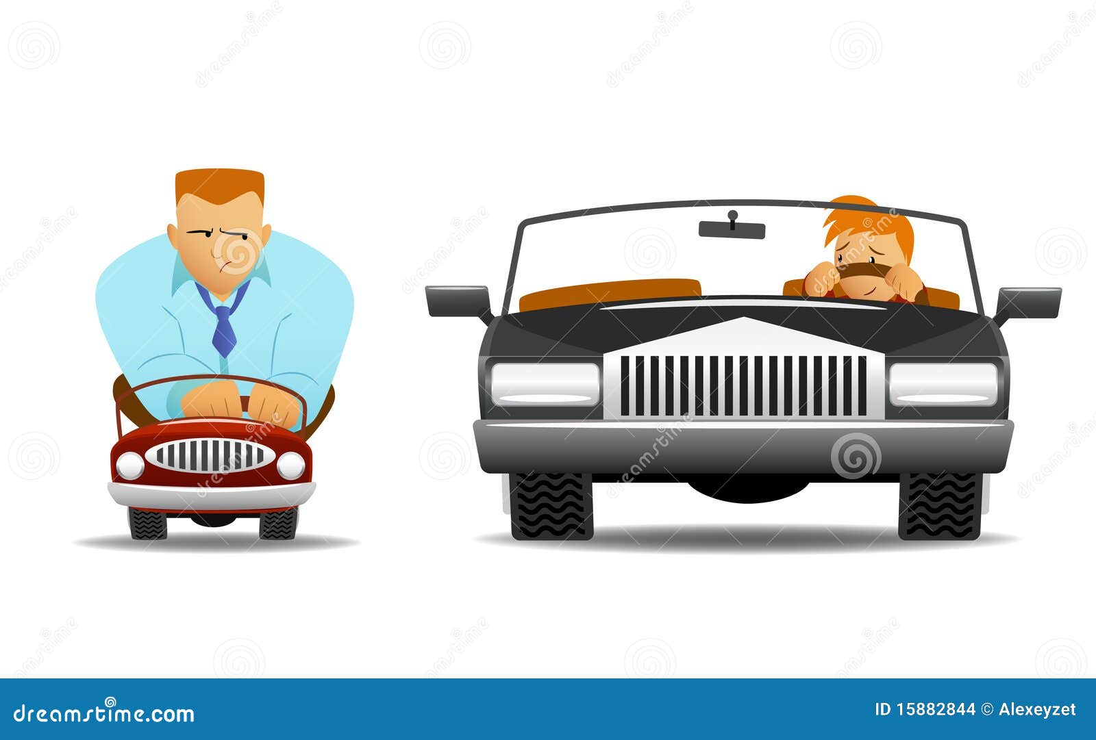 Liten stor bil vektor illustrationer. Illustration av begrepp - 15882844