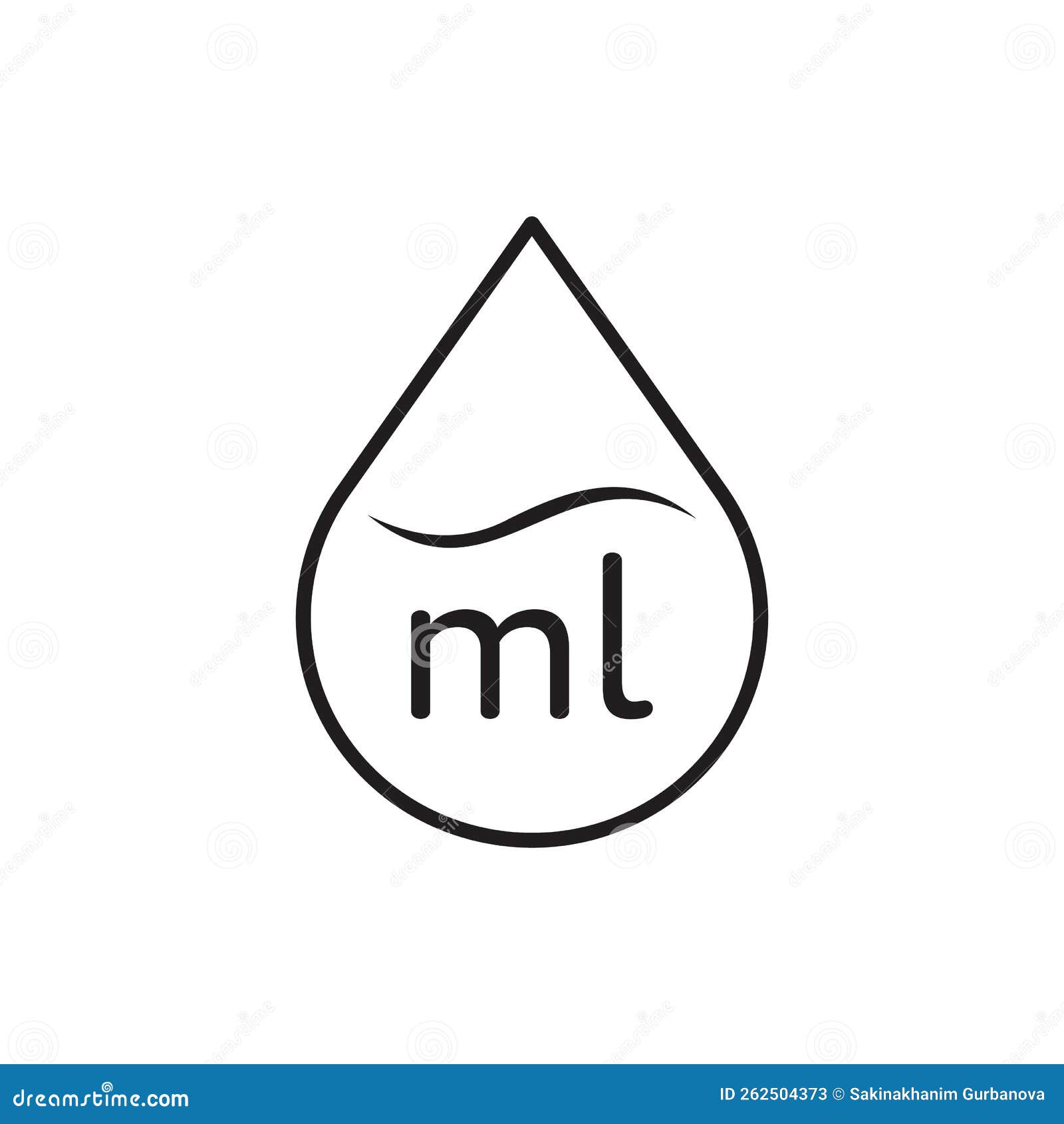 Liter Icon, Drop Liquid, Fluid Volume L and Ml, Capacity Water, Thin ...