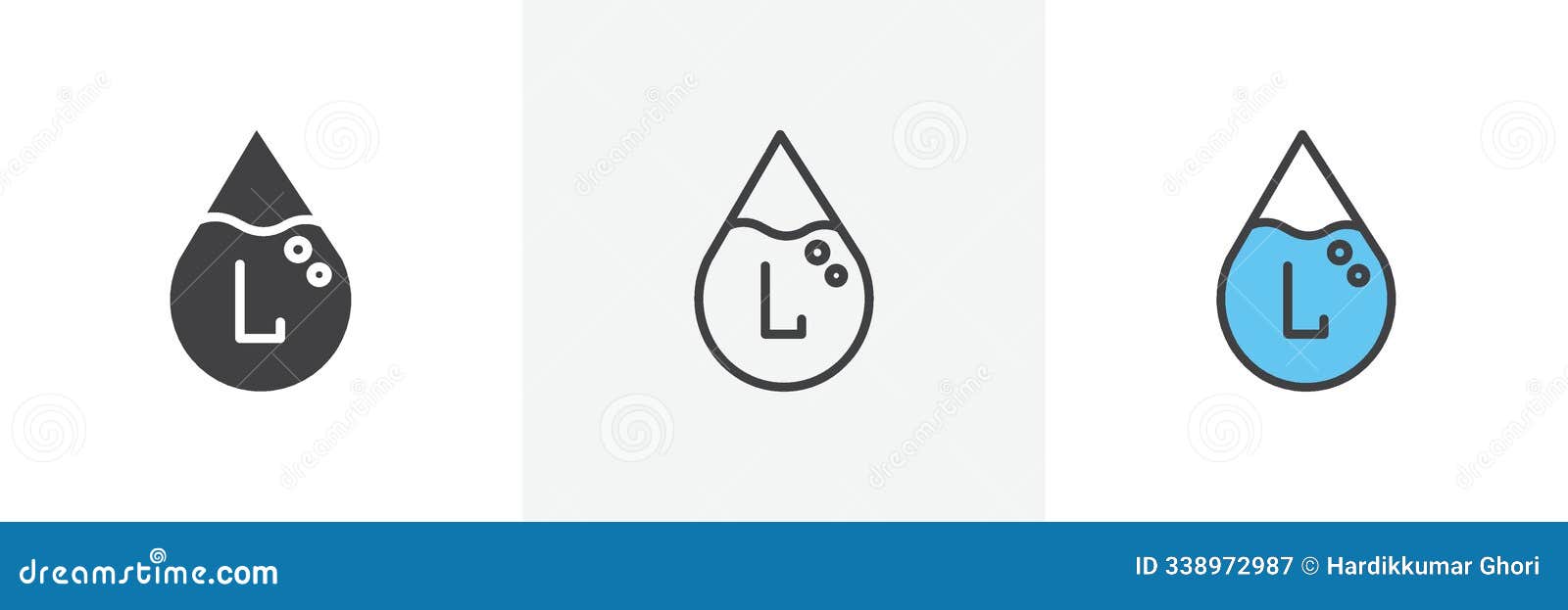 1 Liter Icon. Fluid Volume In Liters Sign. Liquid Drop Symbol. Flat ...