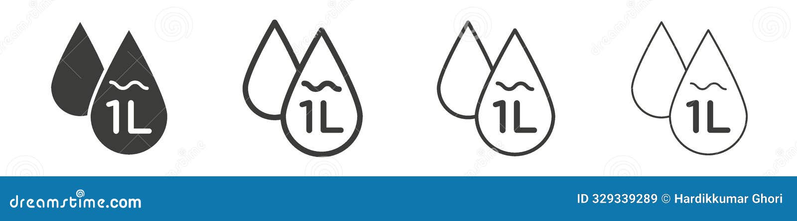 1 Liter Icon. Fluid Volume In Liters Sign. Liquid Drop Symbol. Flat ...