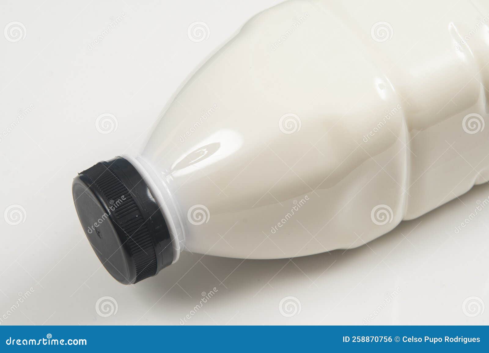 1 Liter Plastic Milk Pot on White Background. Stock Photo - Image of ...