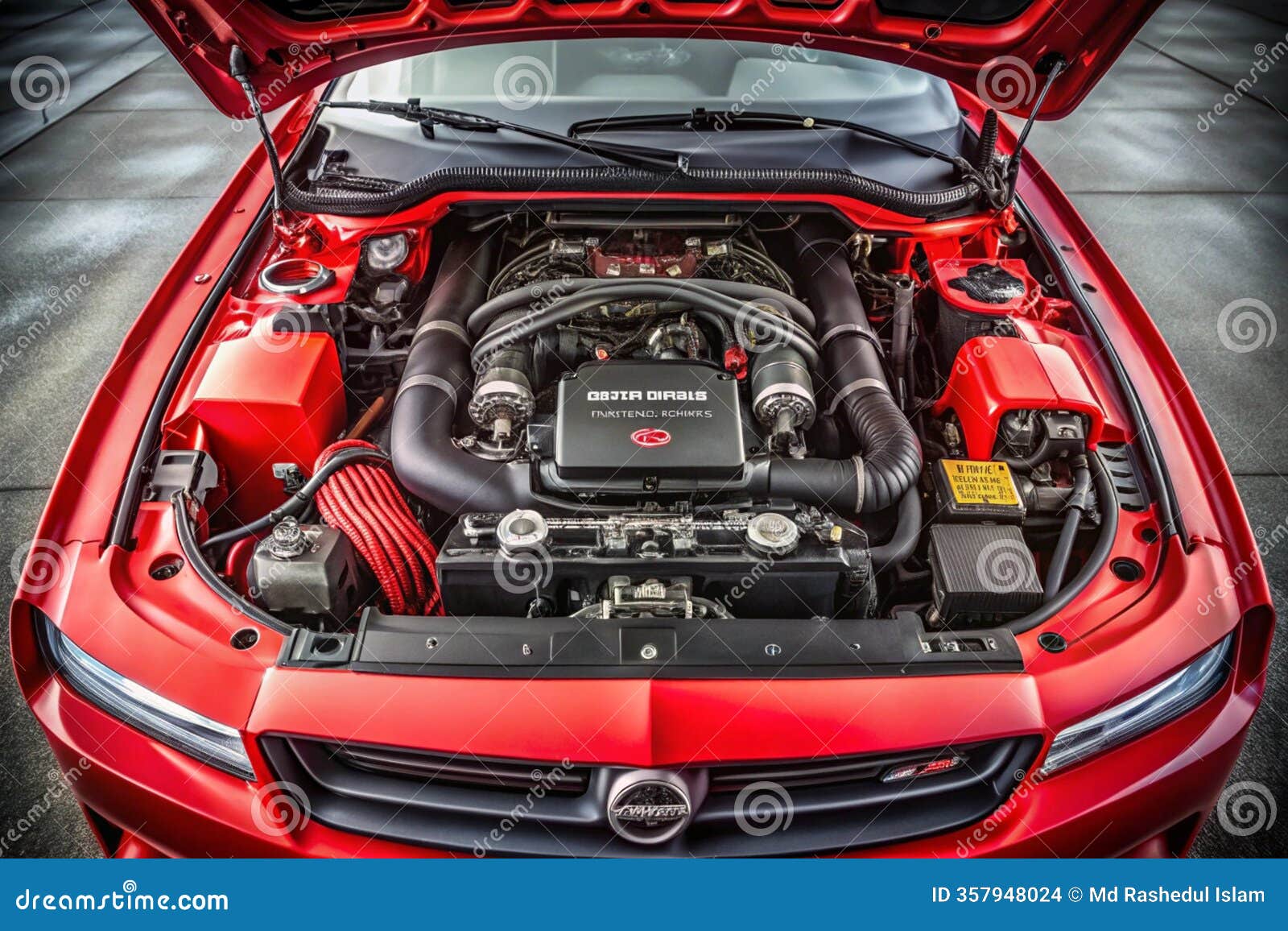 Liter Supercharged Hemi Hellcat V8 Engine. Generated Using AI. Stock ...