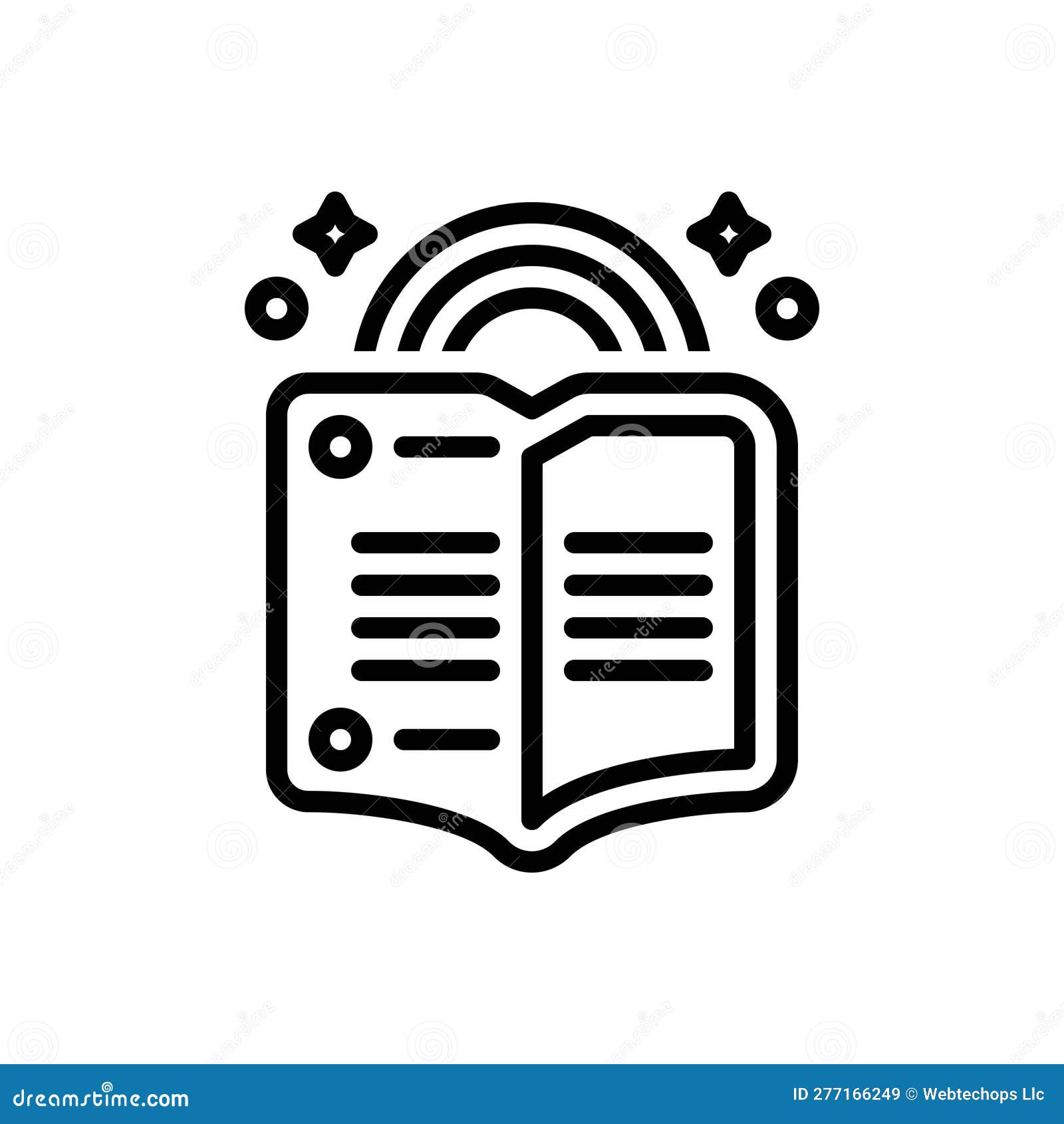 Black Line Icon for Literacy, Learning and School Stock Vector ...