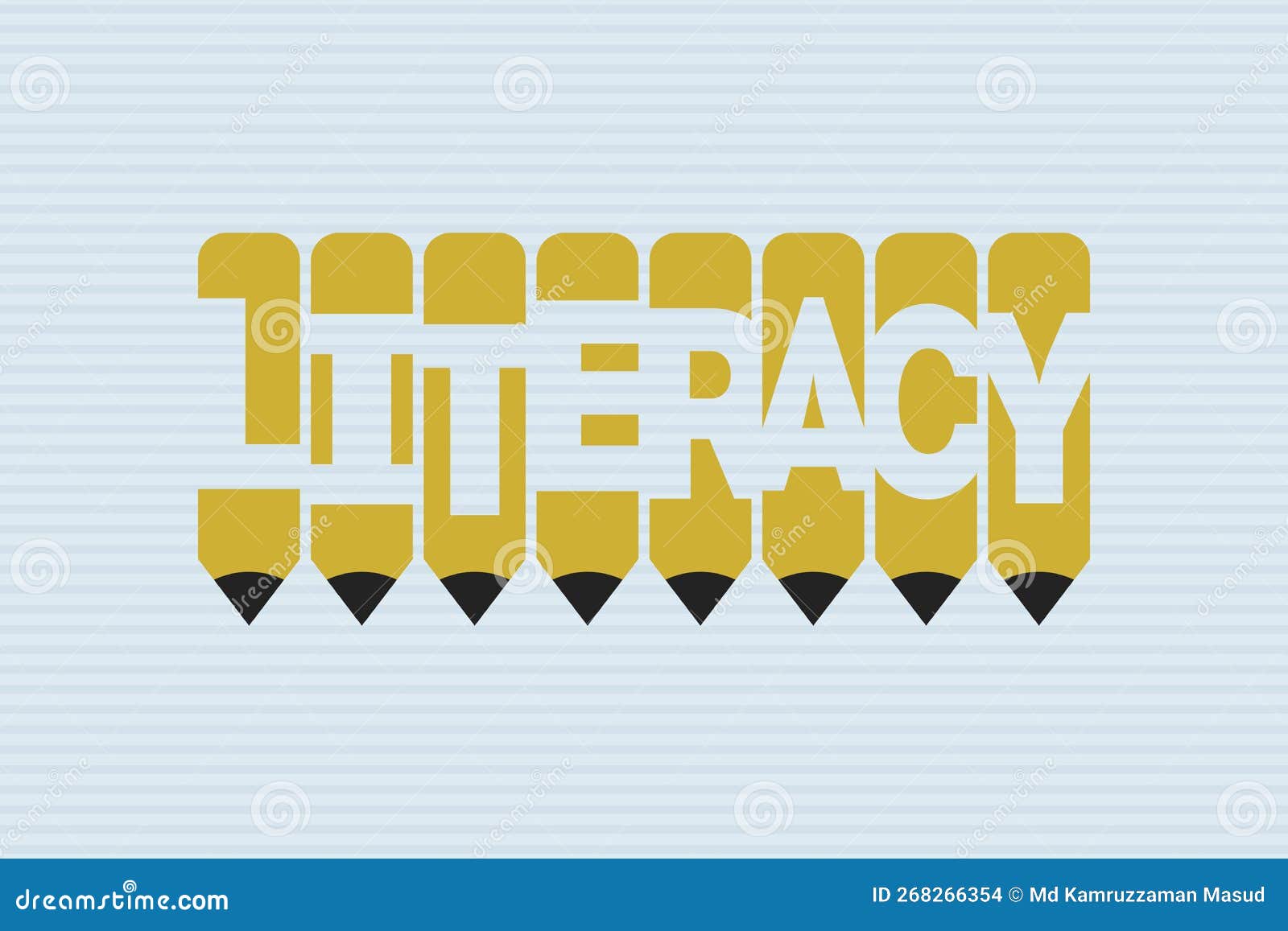Literacy Text with Pen Symbol Creative Ideas Design Stock Vector ...