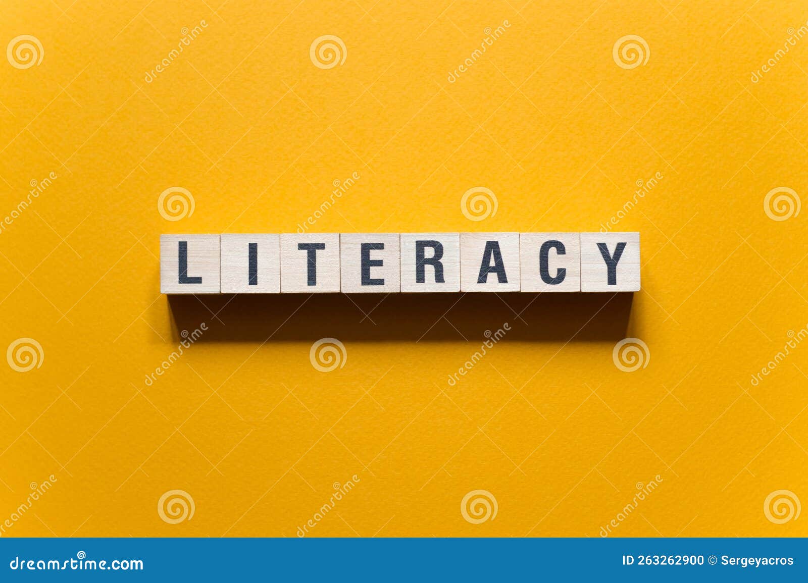 Literacy - Word Concept on Cubes Stock Photo - Image of closeup, cement ...