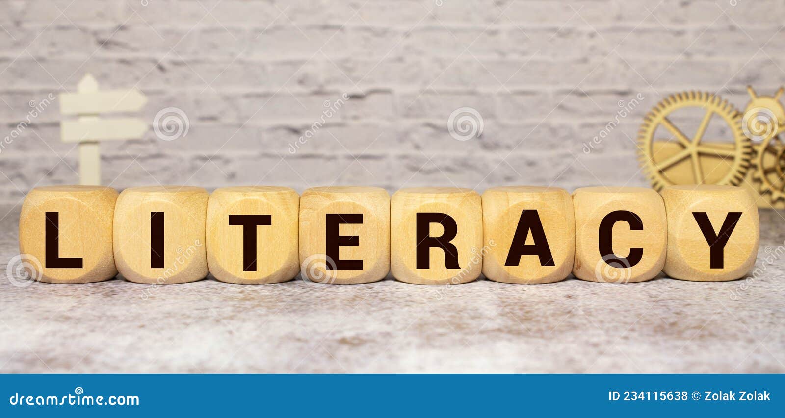 LITERACY Word Made with Building Blocks, Concept Stock Photo - Image of ...