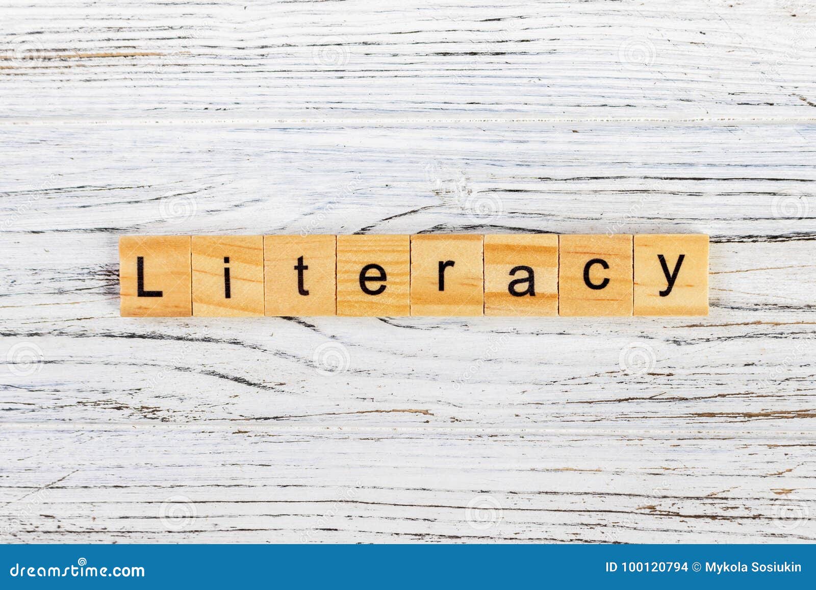 LITERACY Word Made with Wooden Blocks Concept Stock Photo - Image of ...