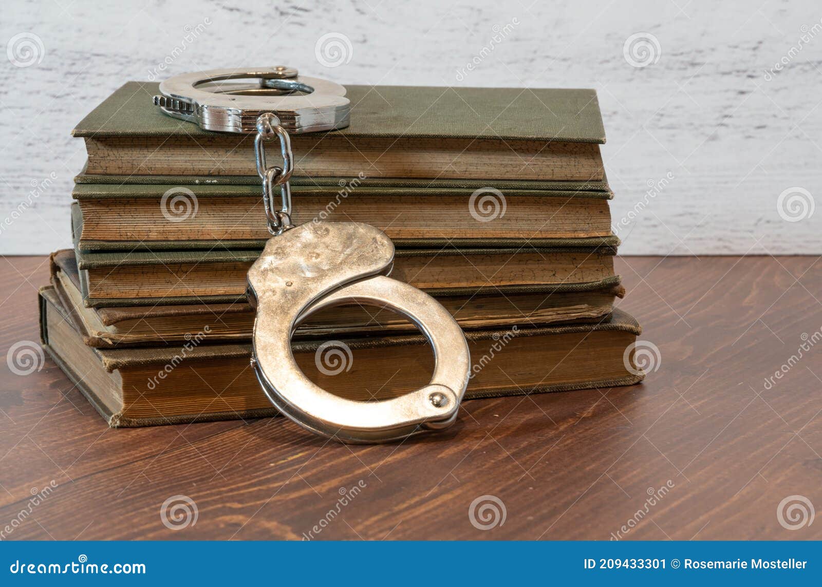 Literary Freedom Concept with Handcuffs Over Stack of Books Stock Image ...