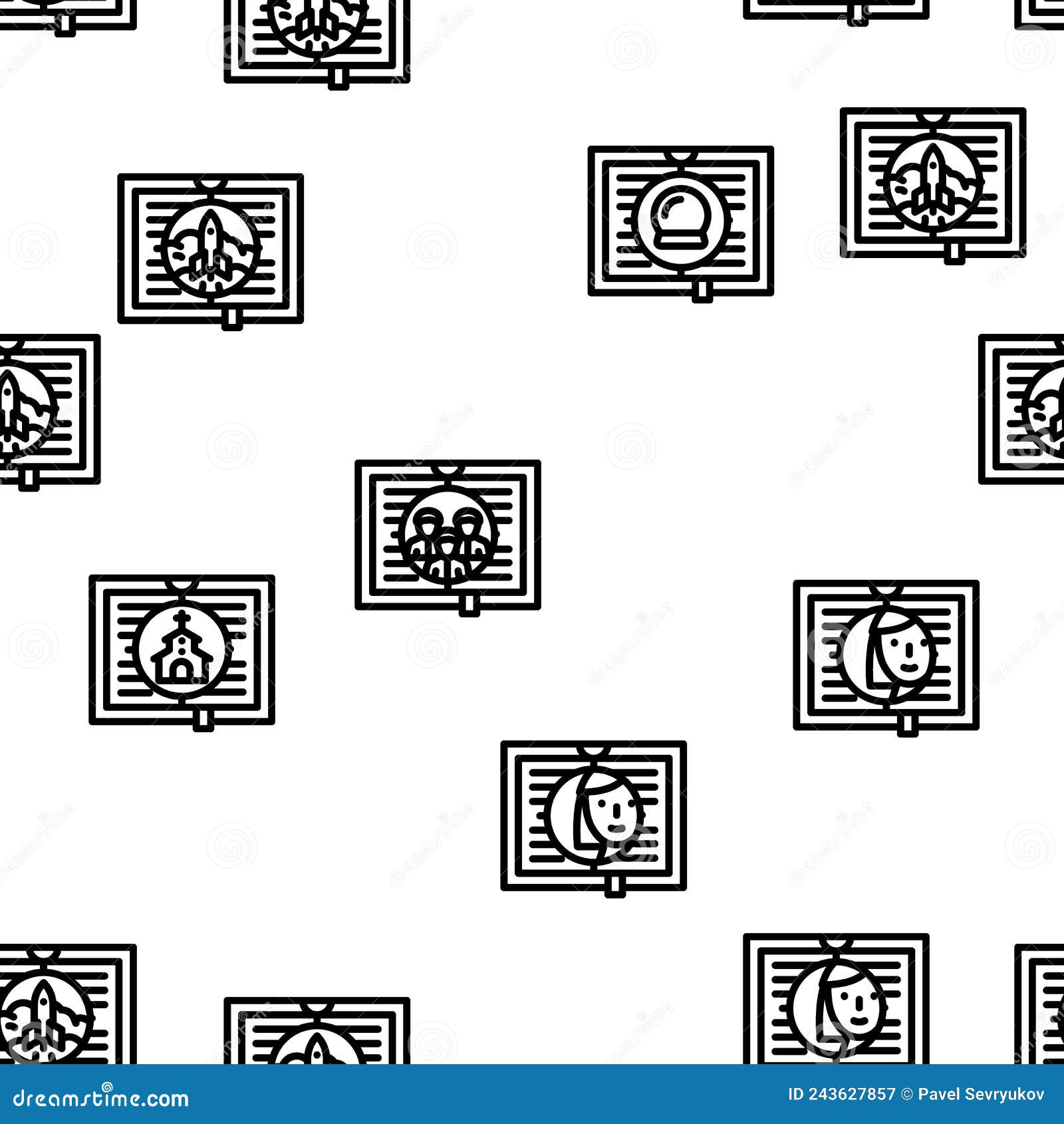 Literary Genre Categories Classes Vector Seamless Pattern Stock Vector ...