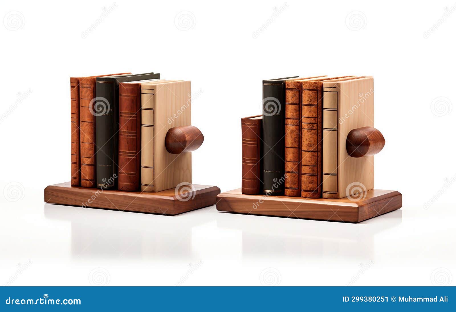 Literary Support Wooden Bookends on White Background Stock Image ...