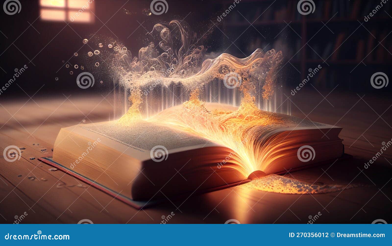 Literary World: Magic Book on the Table, the Magic of Words Stock ...