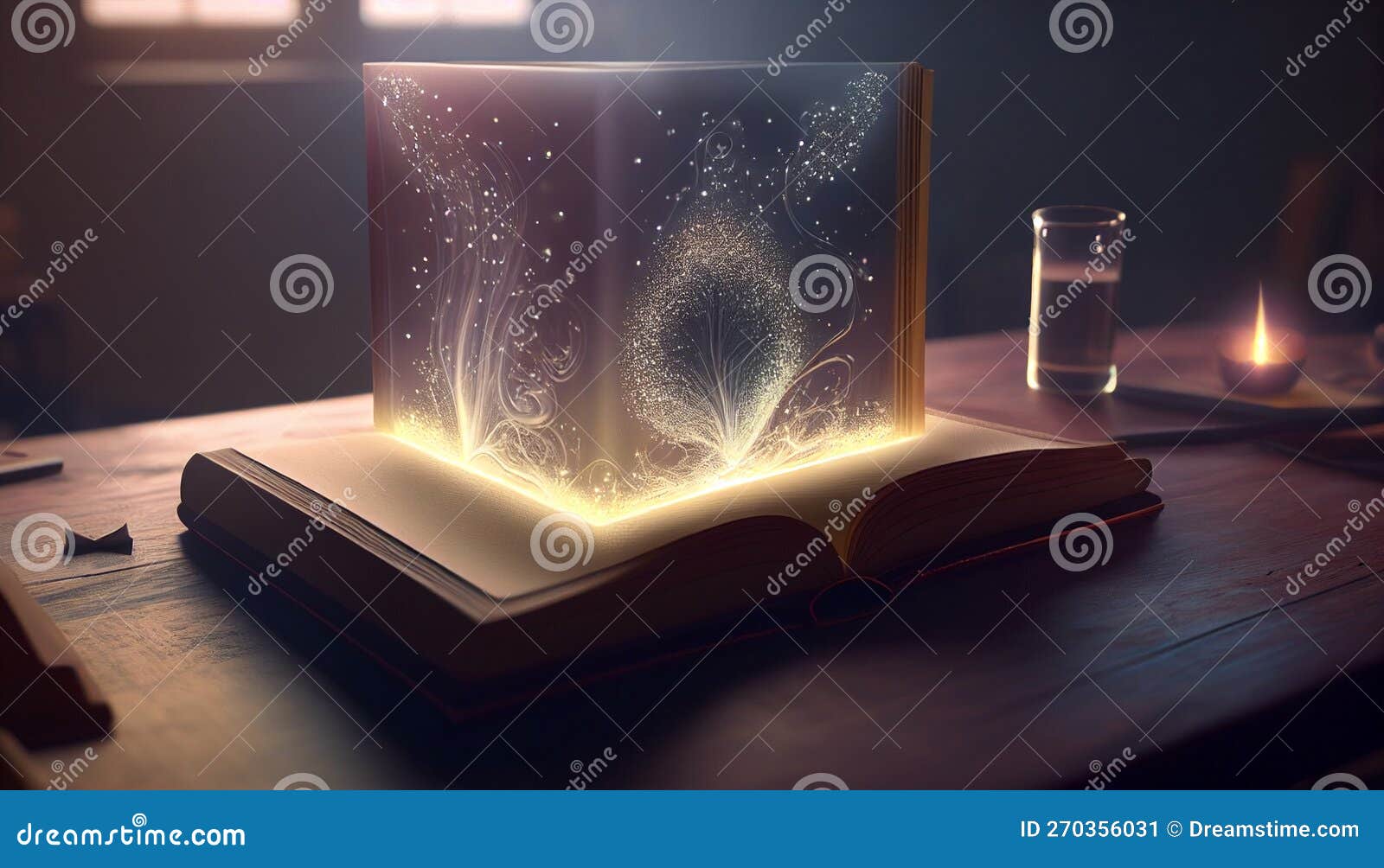 Literary World: Magic Book on the Table, the Magic of Words Stock ...