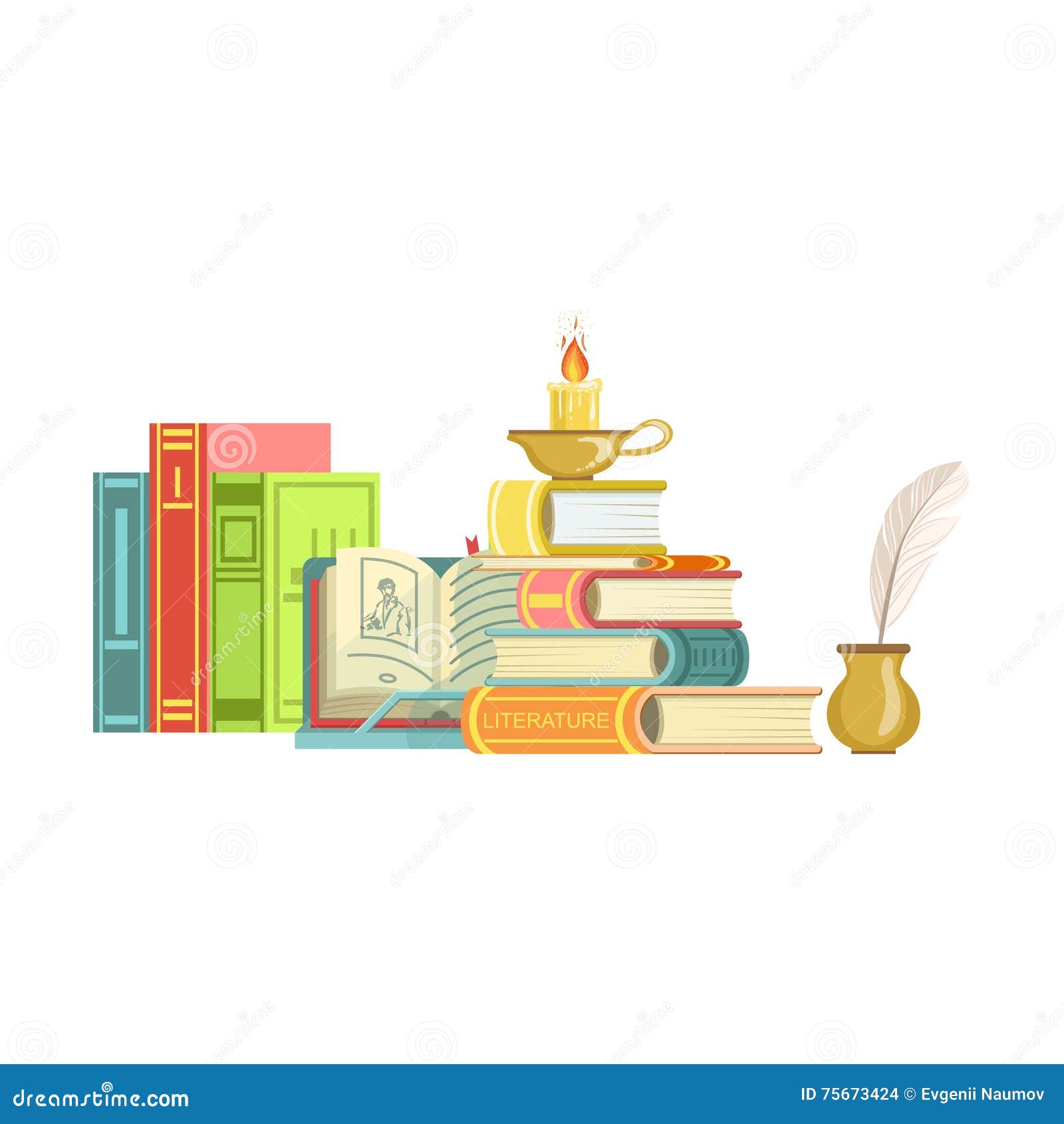 Literature Class Set of Objects Stock Vector - Illustration of needed ...