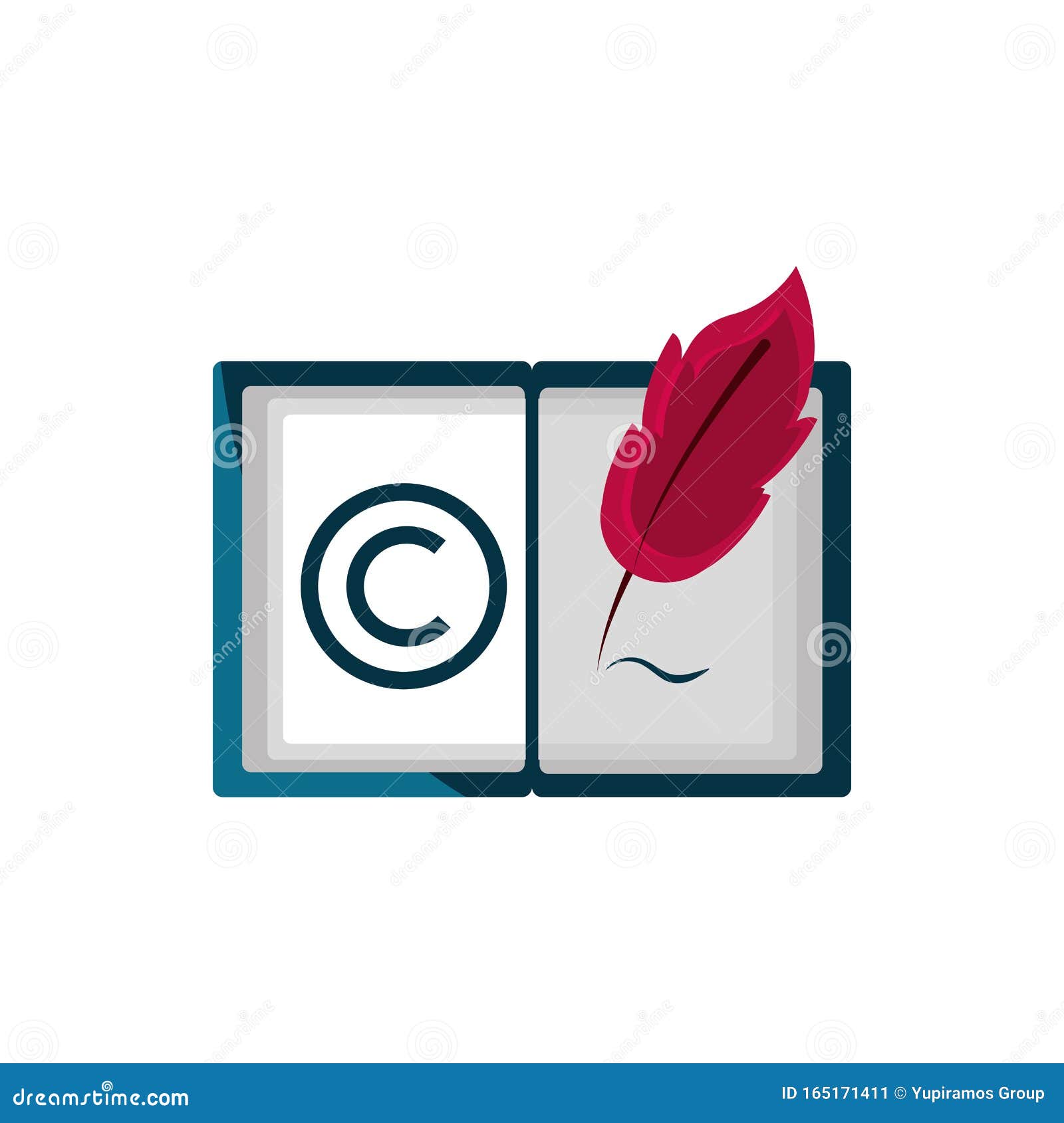 Literature Feather Write Property Intellectual Copyright Icon Stock ...