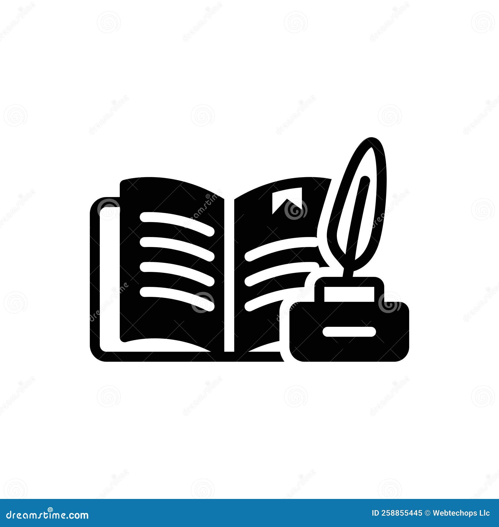 Black Solid Icon for Literature, Biography and Writings Stock Vector ...