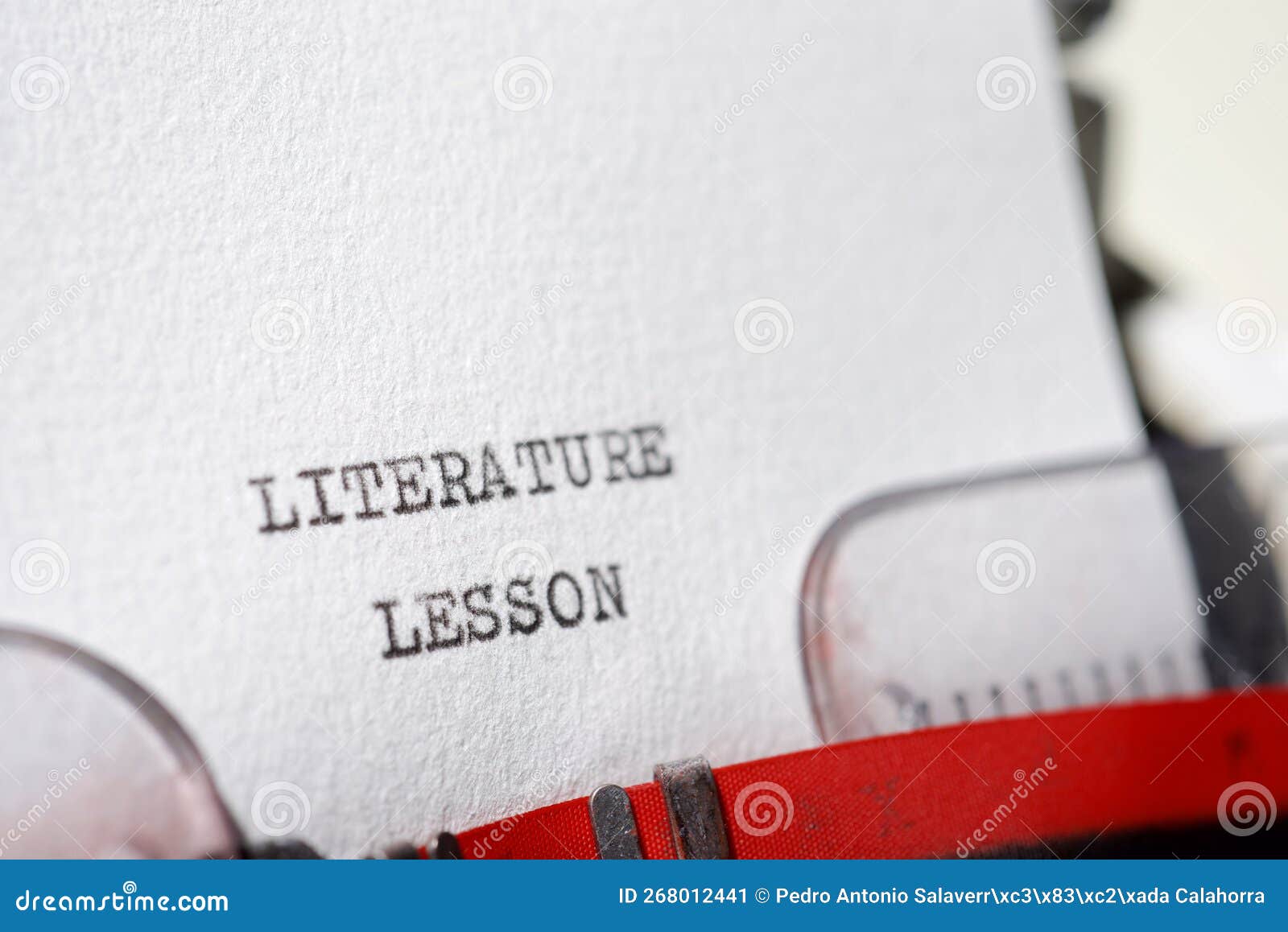 Literature lesson text stock image. Image of typewriter - 268012441